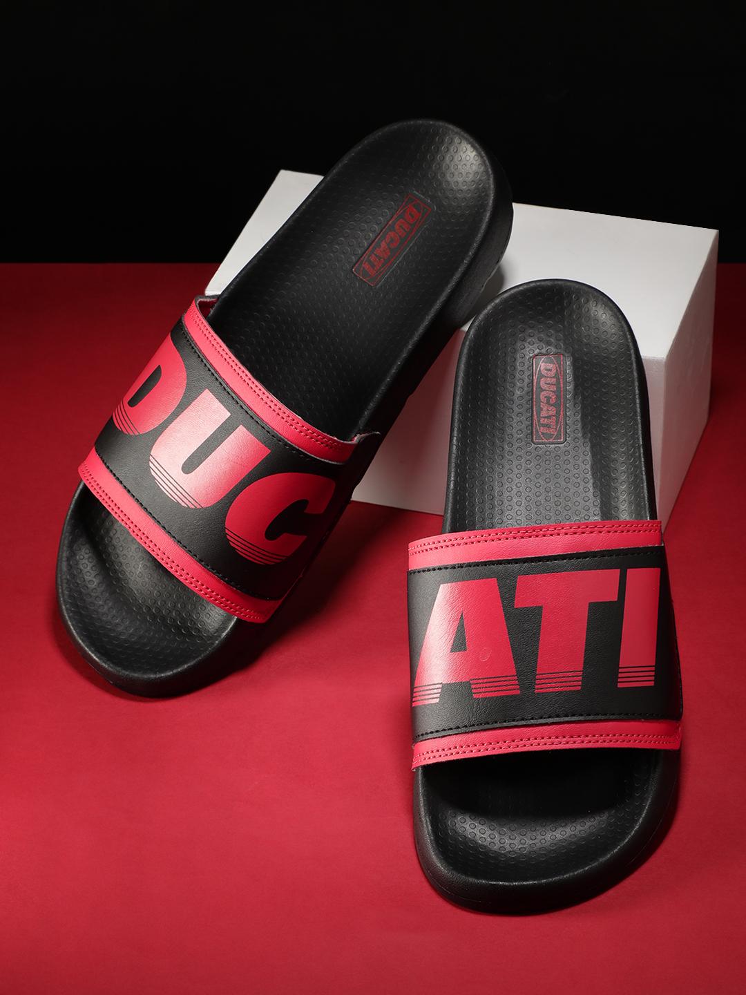 Buy Ducati Men Brand Logo Print Sliders - Flip Flops for Men 31196353 ...
