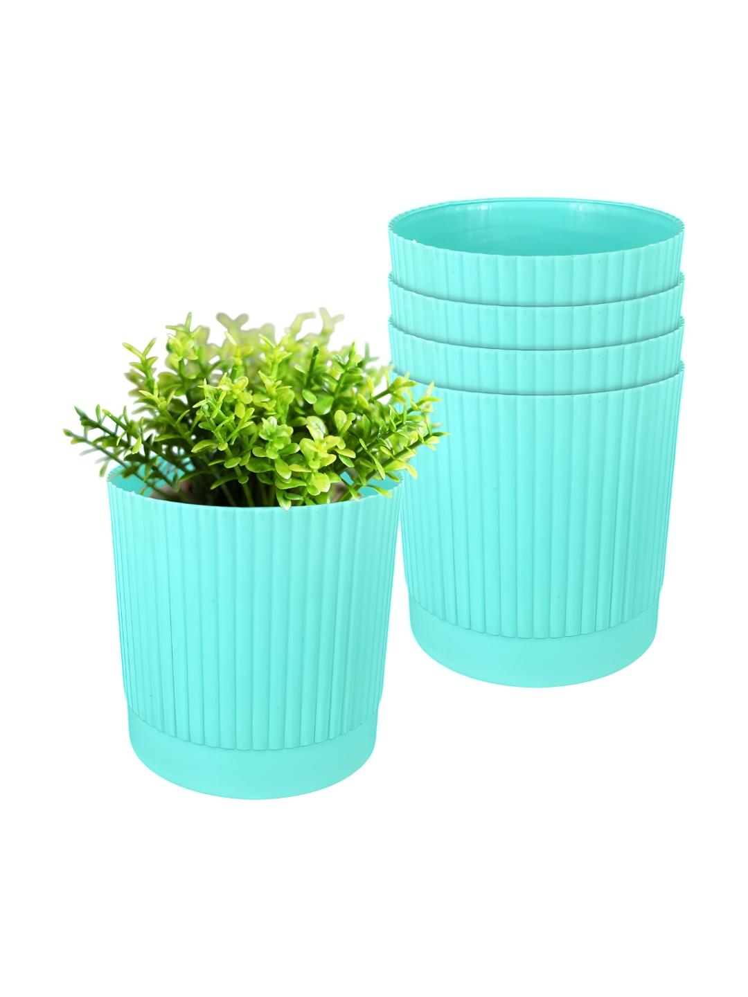 Buy GARDEN'S NEED 5 Pcs Turquoise Blue Textured Planters - Planters for ...