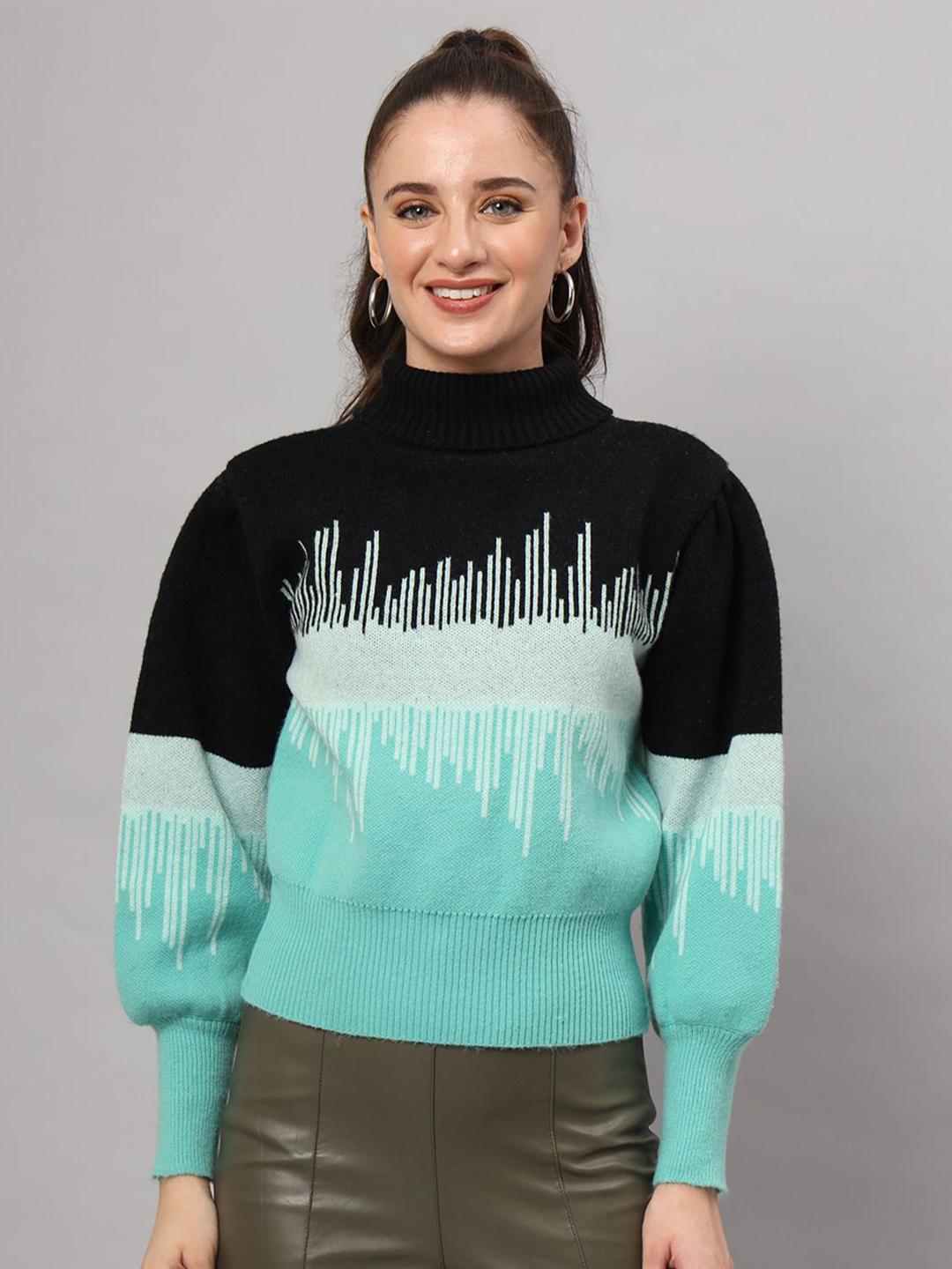 Buy MODKLINE WITH MK Women Colourblocked Woollen Pullover - Sweaters ...