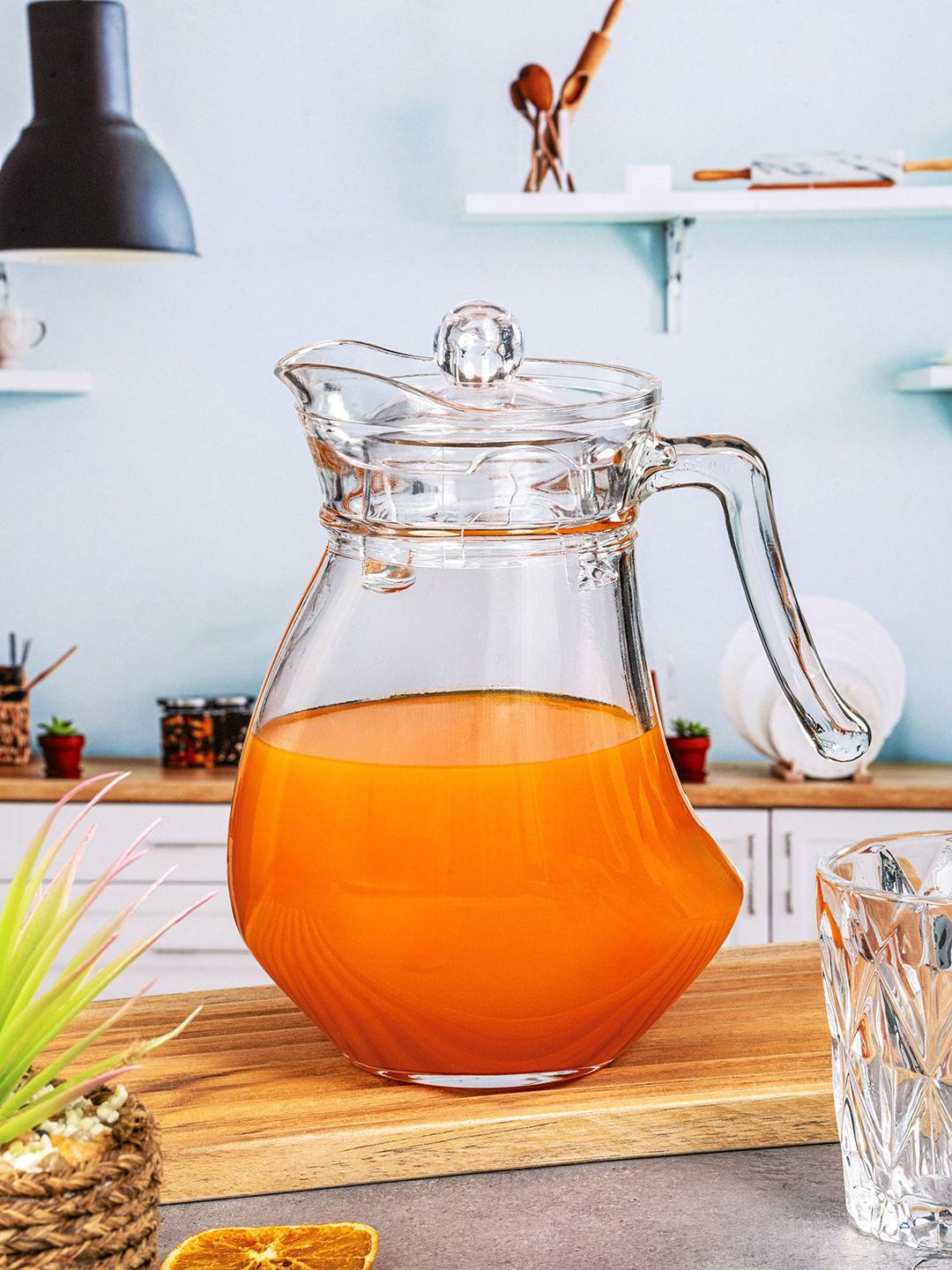 Buy Luminarc Transparent Textured Clear Glass Water Jug With Lid 1.3 L ...