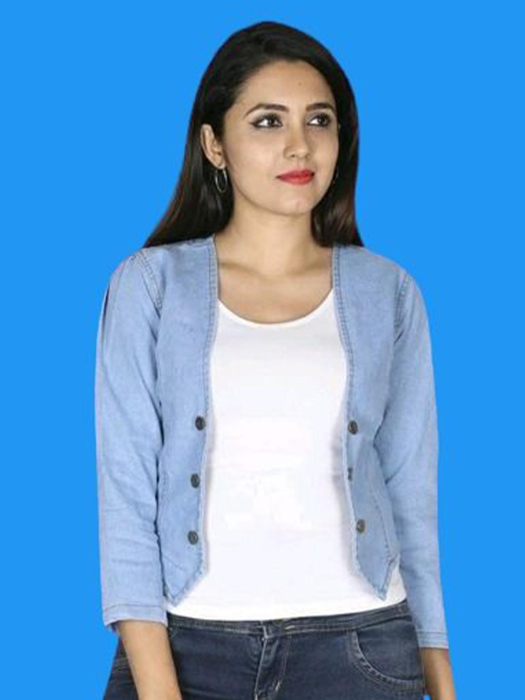 Buy OOTPTAANG Cotton Crop Button Shrug - Shrug for Women 35149687 | Myntra