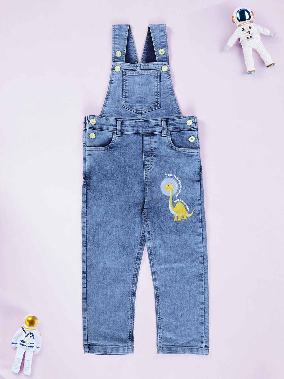 Buy KiddoPanti Boys Graphic Printed Dungaree - Dungarees for Boys ...