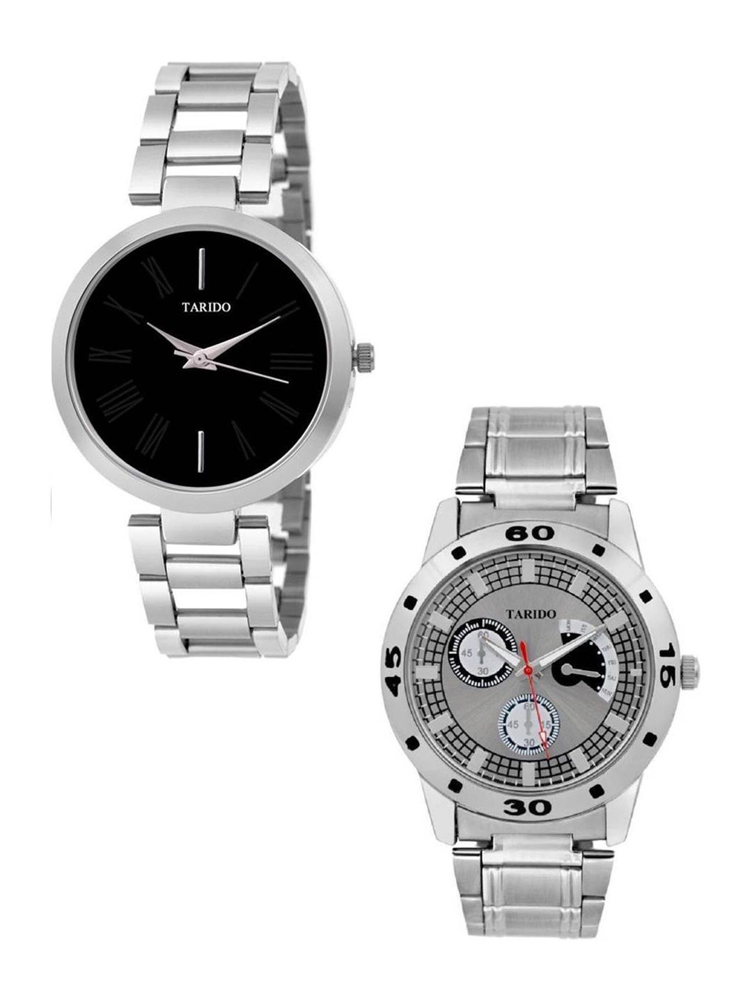 Buy TARIDO Men Dial & Bracelet Style Straps Analogue Watch Combo ...