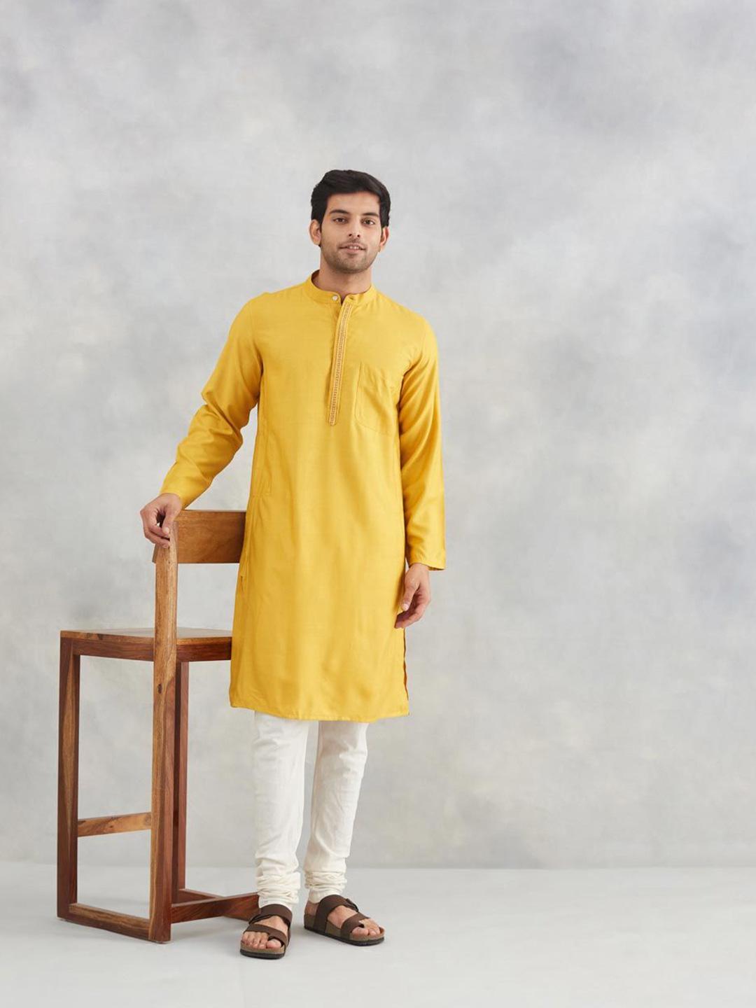 Buy Fabindia Men Solid Festive Straight Kurta - Kurtas for Men 35170407 ...
