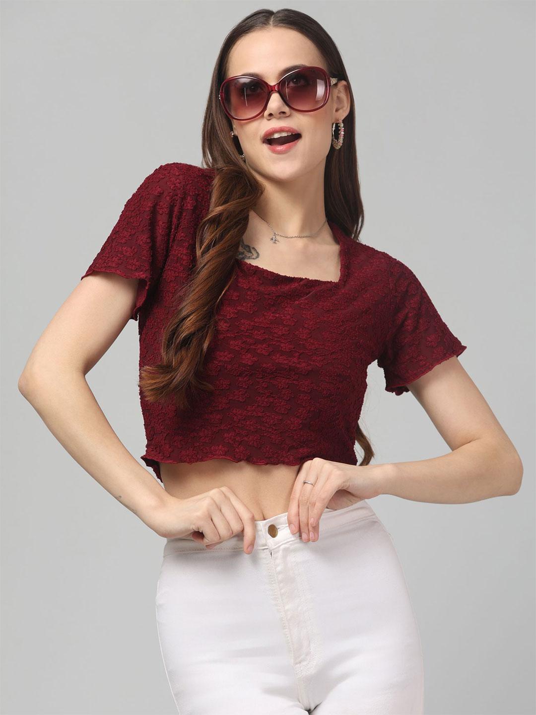 Buy Clobug Net Crop Top - Tops for Women 35180347 | Myntra