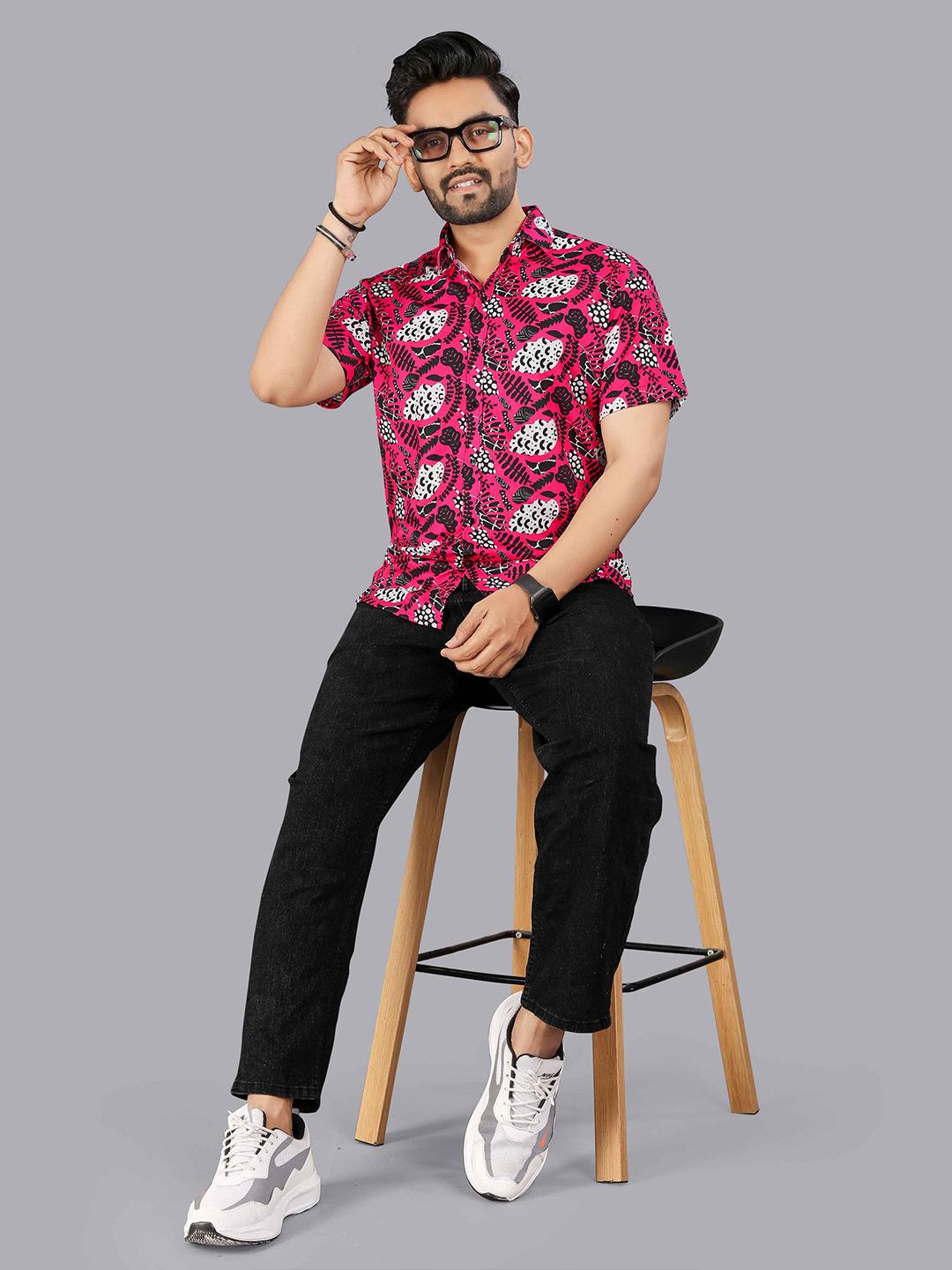 Buy FTX Men Smart Fit Abstract Printed Spread Collar Casual Shirt ...