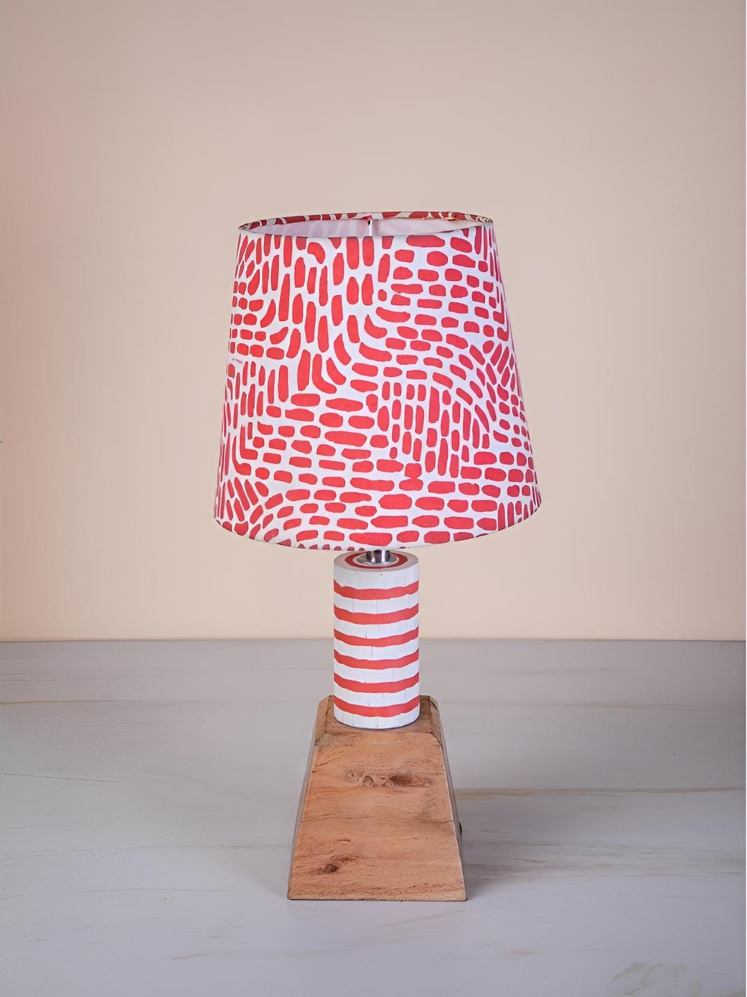 Buy FREEDOM TREE Red & White Printed Cylindrical Shaped Wooden Table ...