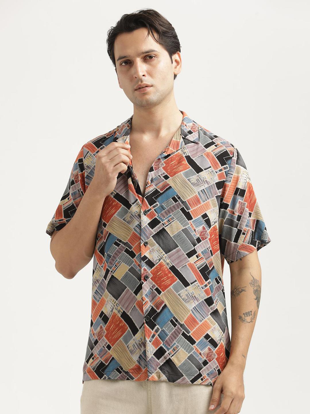 Buy Blu MNKY Men Smart Slim Fit Printed Casual Shirt - Shirts for Men ...