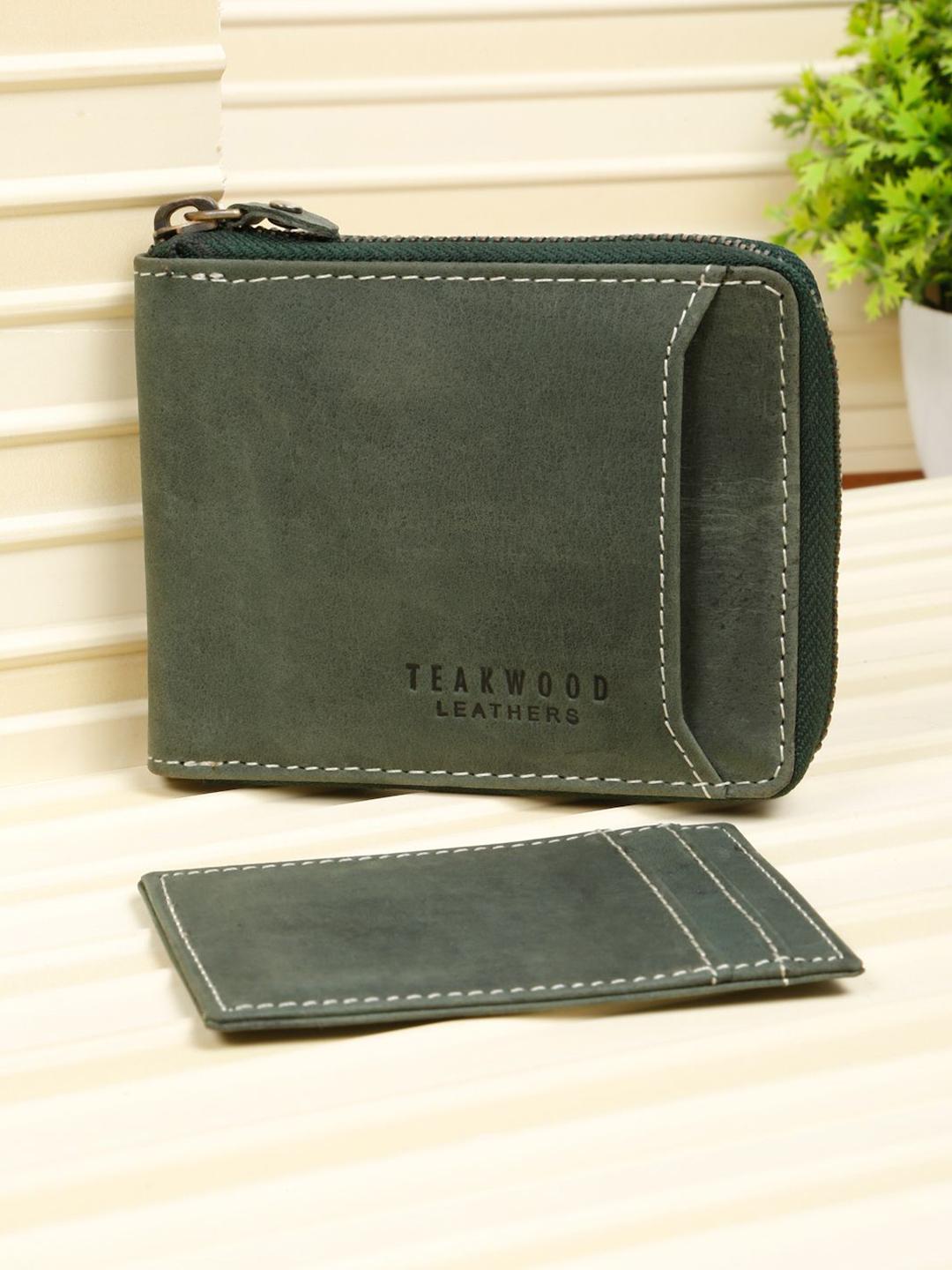 Buy Teakwood Leathers Men Leather Two Fold Wallet - Wallets for Men ...