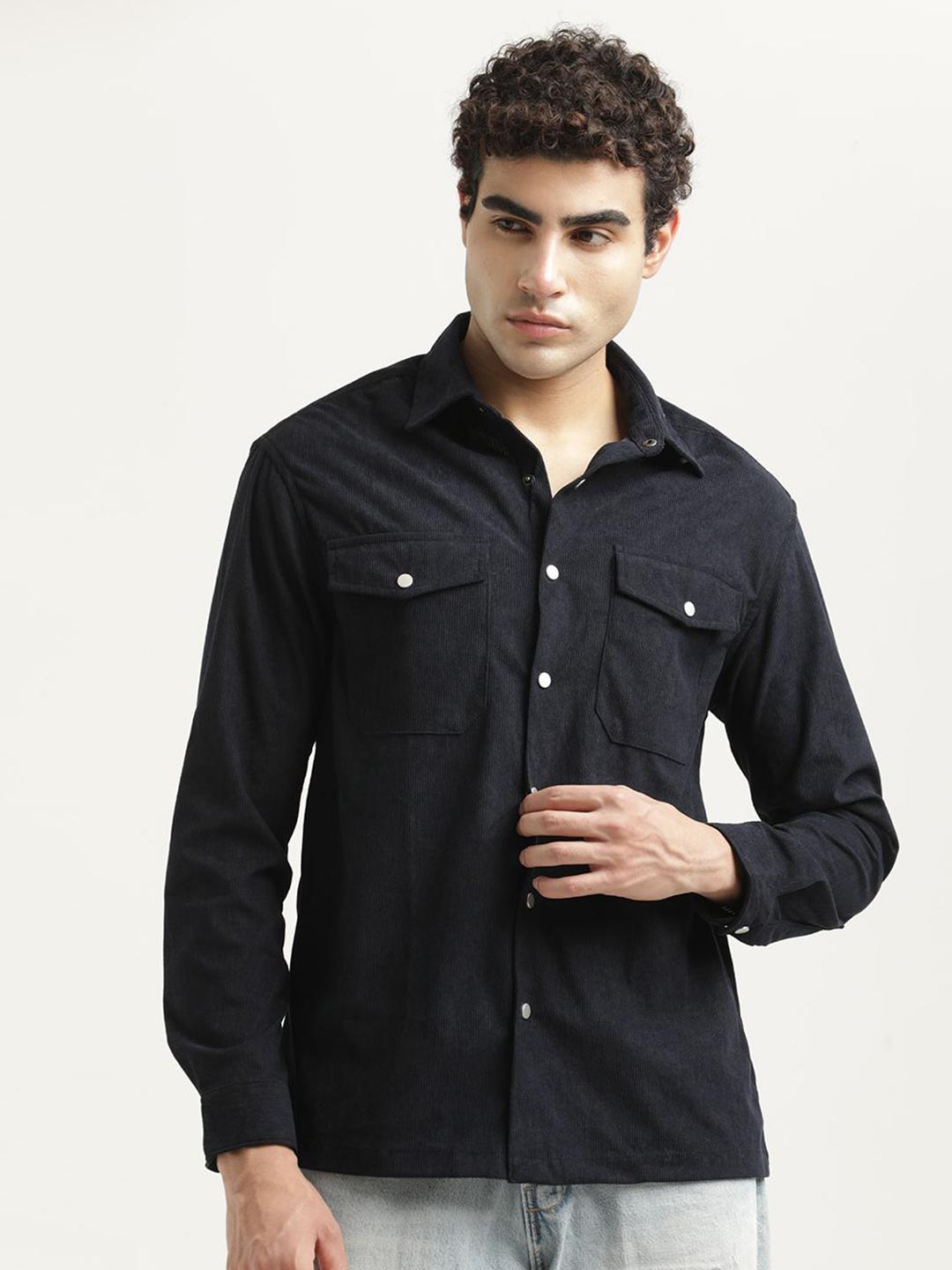 Buy Blu MNKY Smart Spread Collar Slim Fit Casual Shirt - Shirts for Men ...