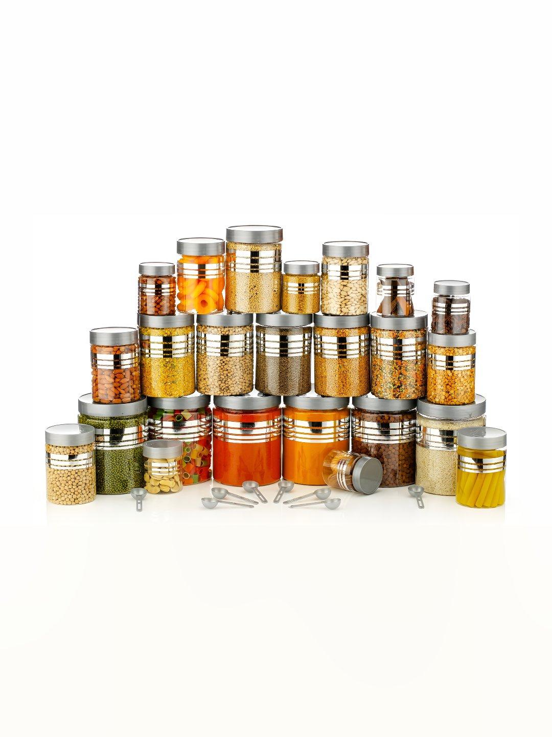 Buy RK EMPIRE 24 Pieces Grey Plastic Air Tight Jar Container ...