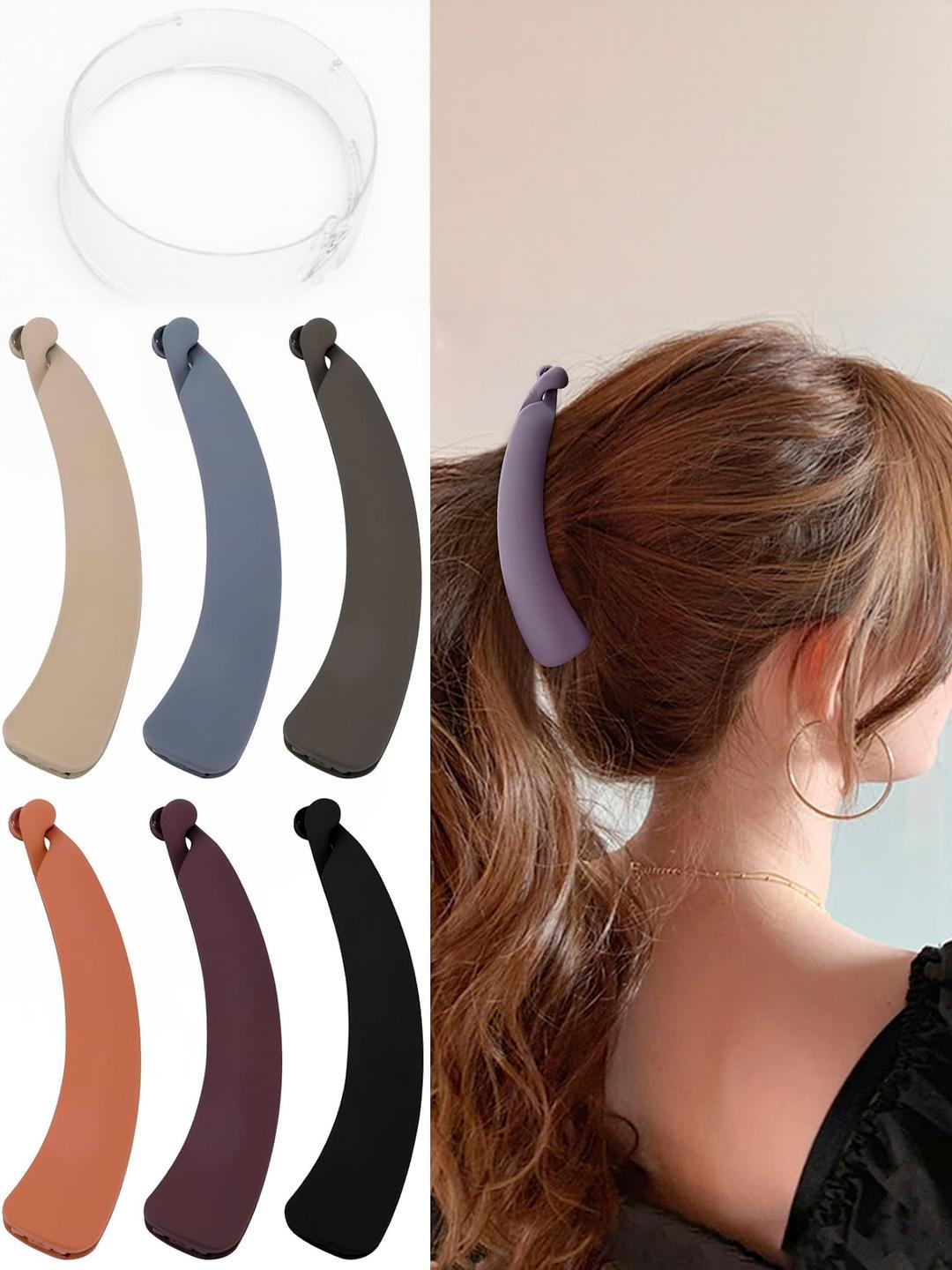 Buy Alamodey Set Of 6 Matte Banana Clips - Hair Accessory for Women ...