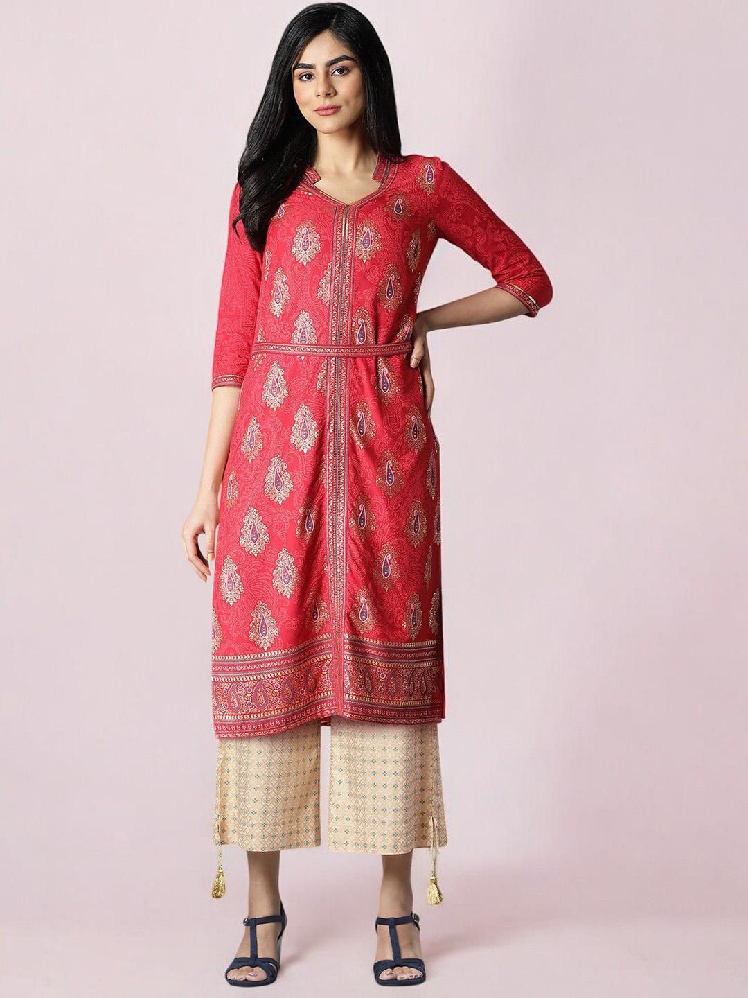 Buy AURELIA Women Ethnic Motifs Printed Kurta With Palazzo - Kurta Sets ...