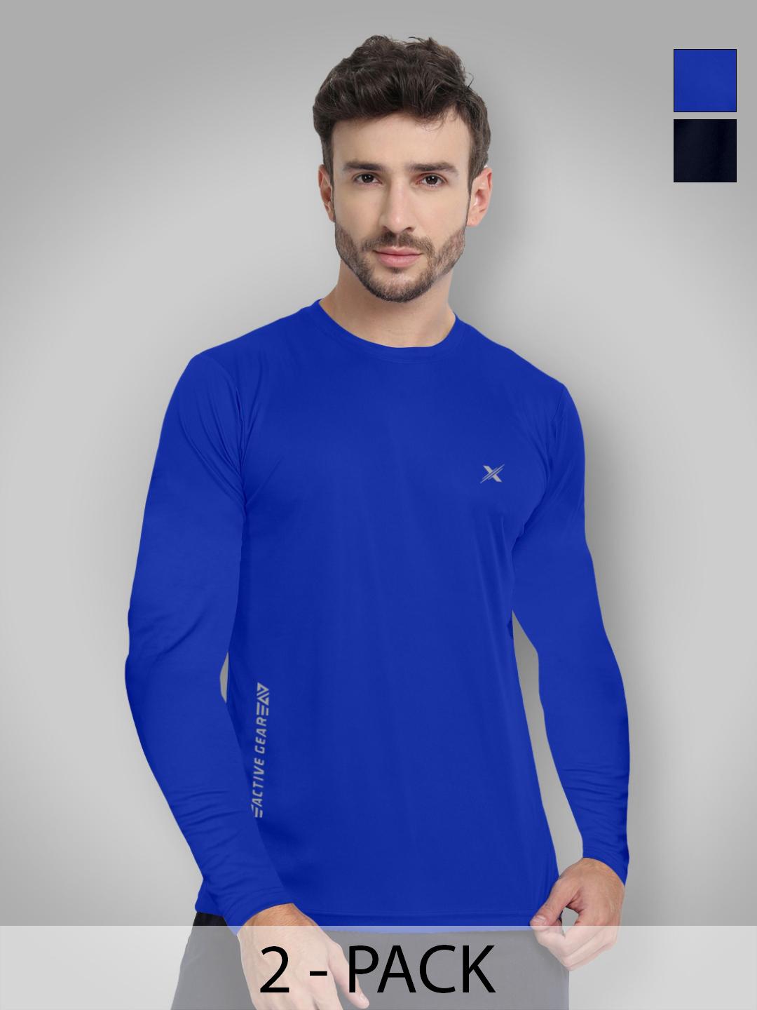 Buy FTX Men Pack Of 2 Solid Round Neck T Shirt - Tshirts for Men ...