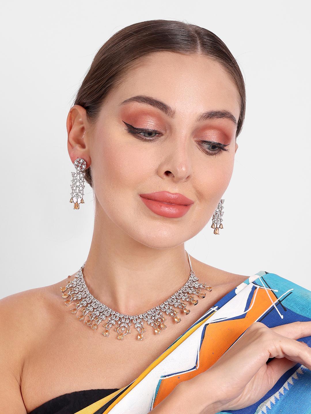 Buy Manuvi Jewels Women Orange Jewellery Set - Jewellery Set for Women ...