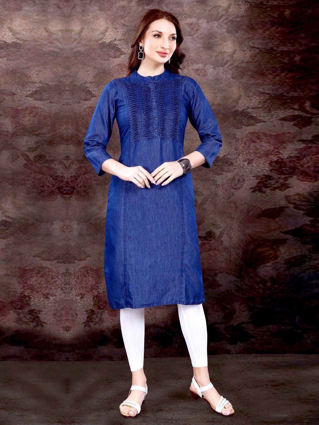 Buy SK Creation Women Mandarin Collar Straight Kurta - Kurtas for Women ...