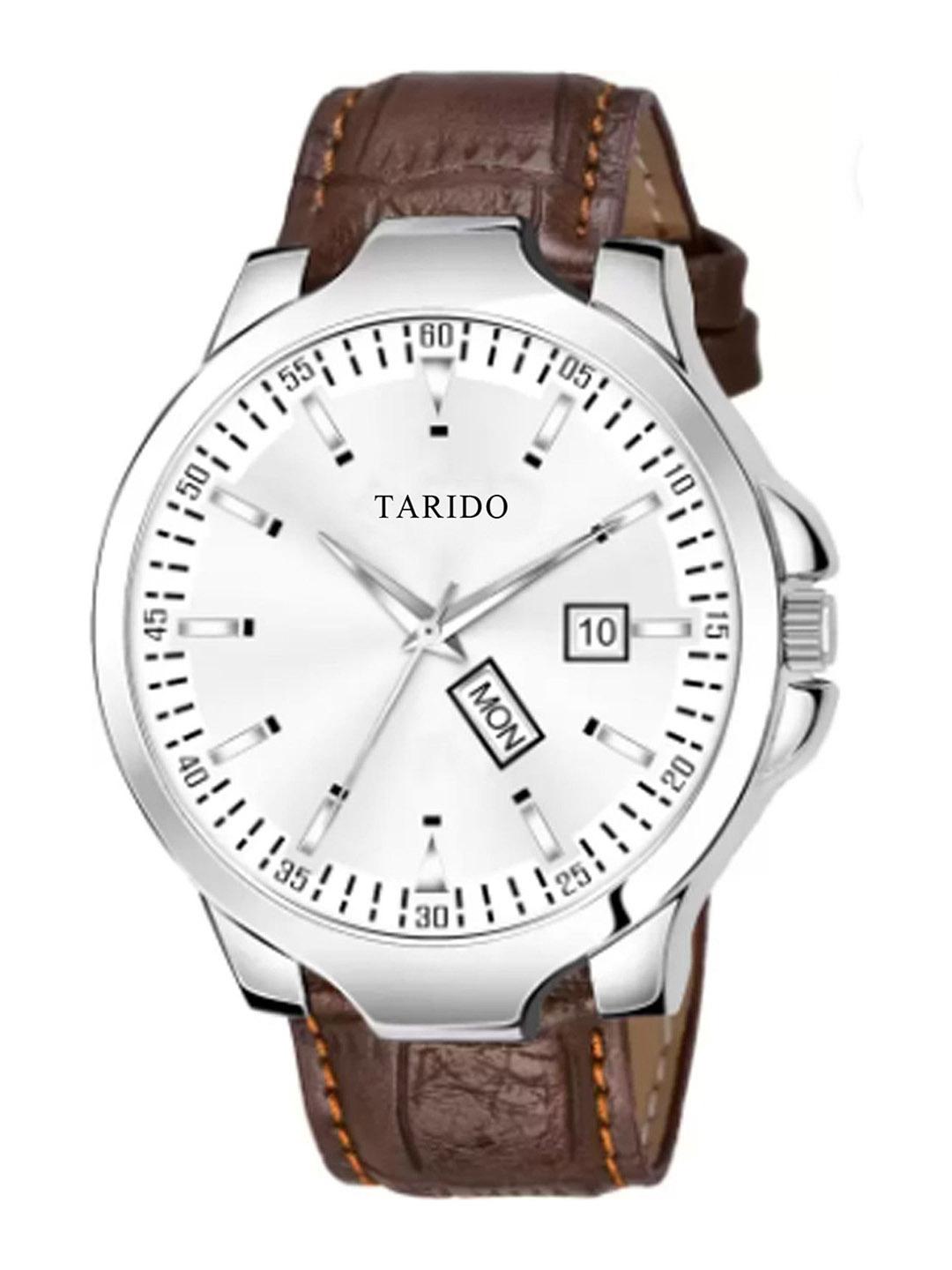Buy TARIDO Men Dial & Leather Regular Straps Analogue Watch TD1956SL02 ...
