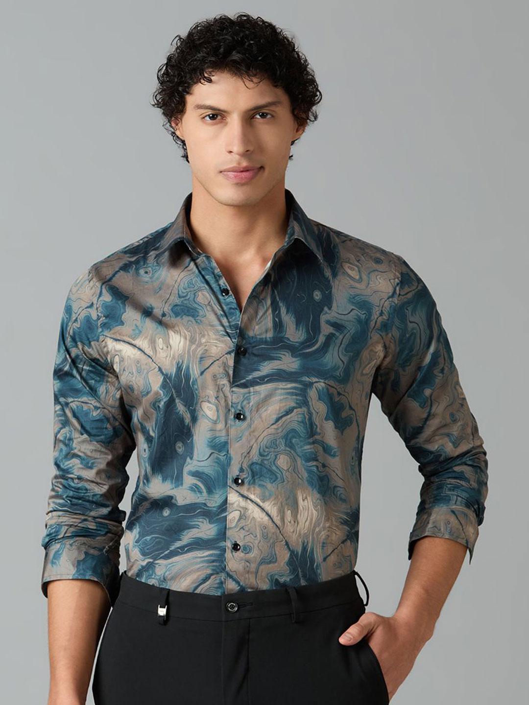 Buy MARK & ALBERT Men Slim Fit Printed Shirt - Shirts for Men 35236825 ...