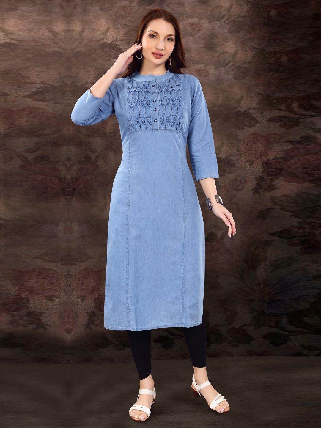 Buy SK Creation Women Mandarin Collar Straight Kurta - Kurtas for Women ...