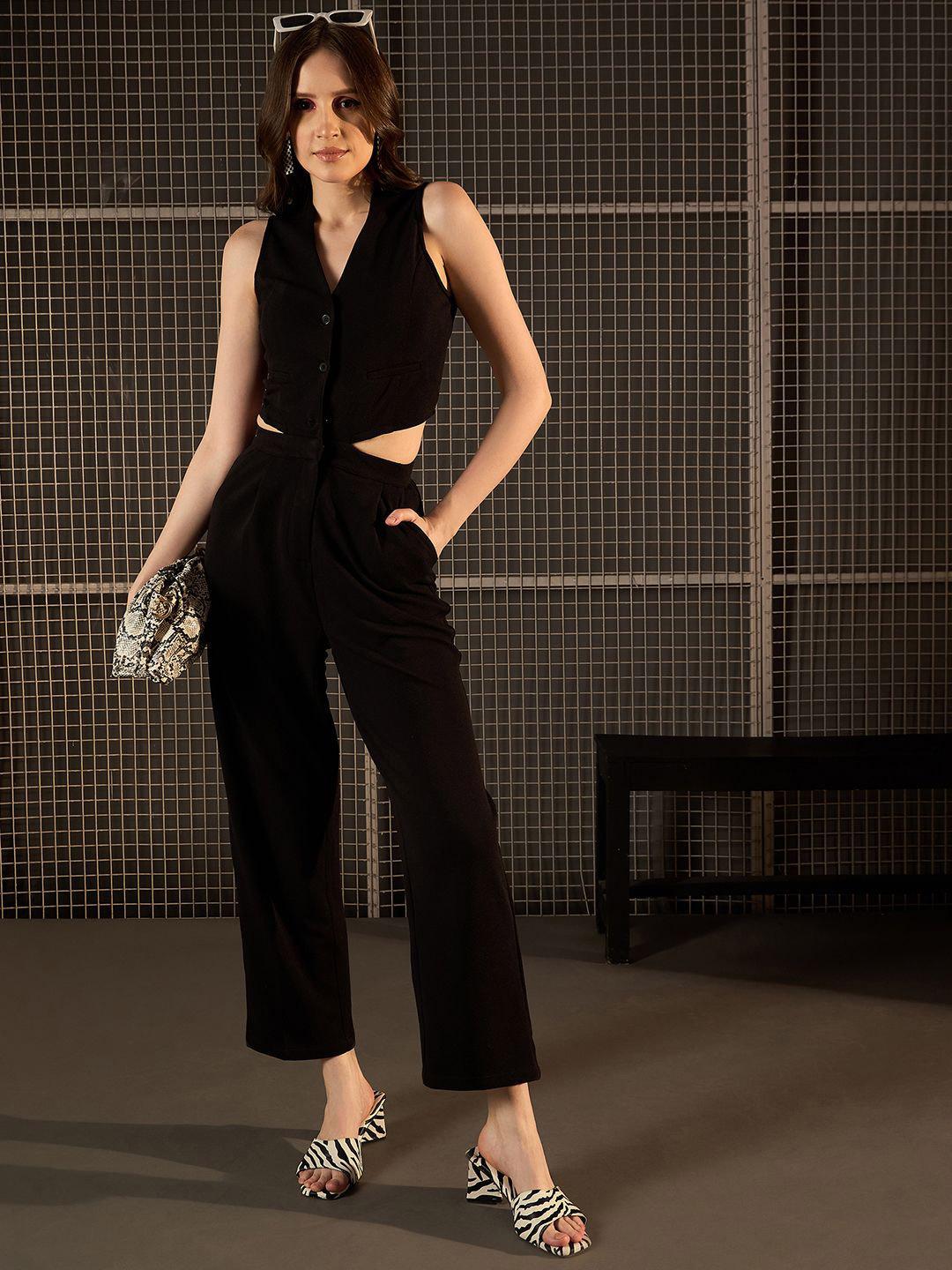 Buy Chemistry StyleStone Women V Neck Basic Jumpsuit - Jumpsuit for ...
