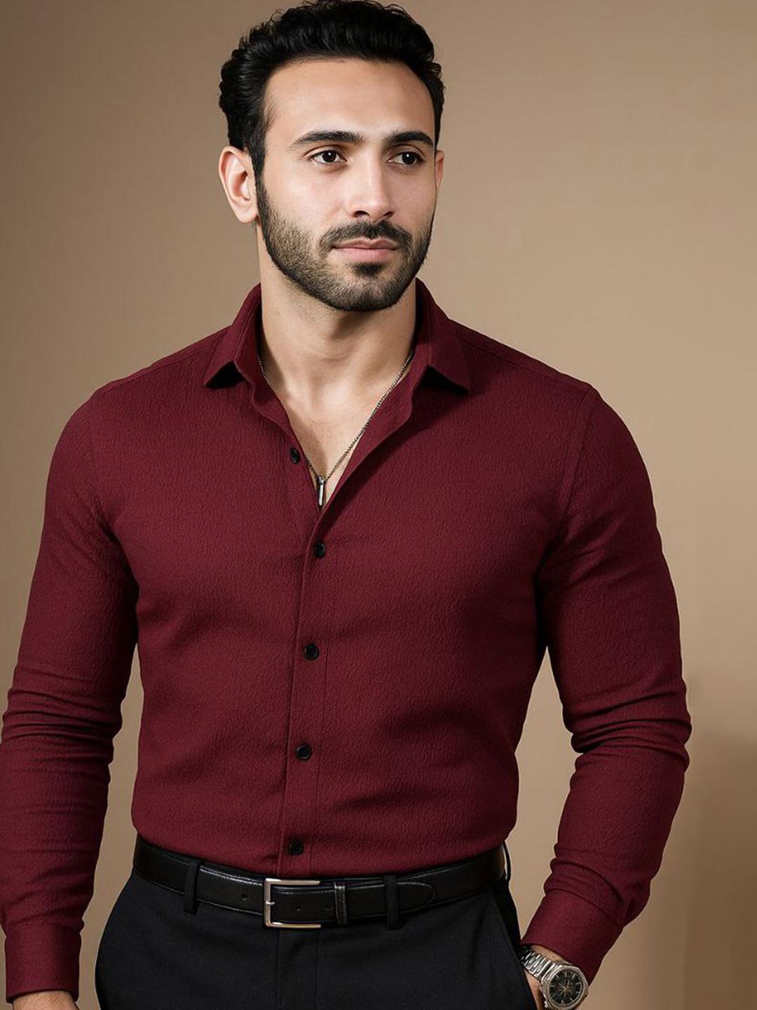 Buy MARMIC FAB Men Spread Collar Classic Slim Fit Formal Shirt - Shirts ...