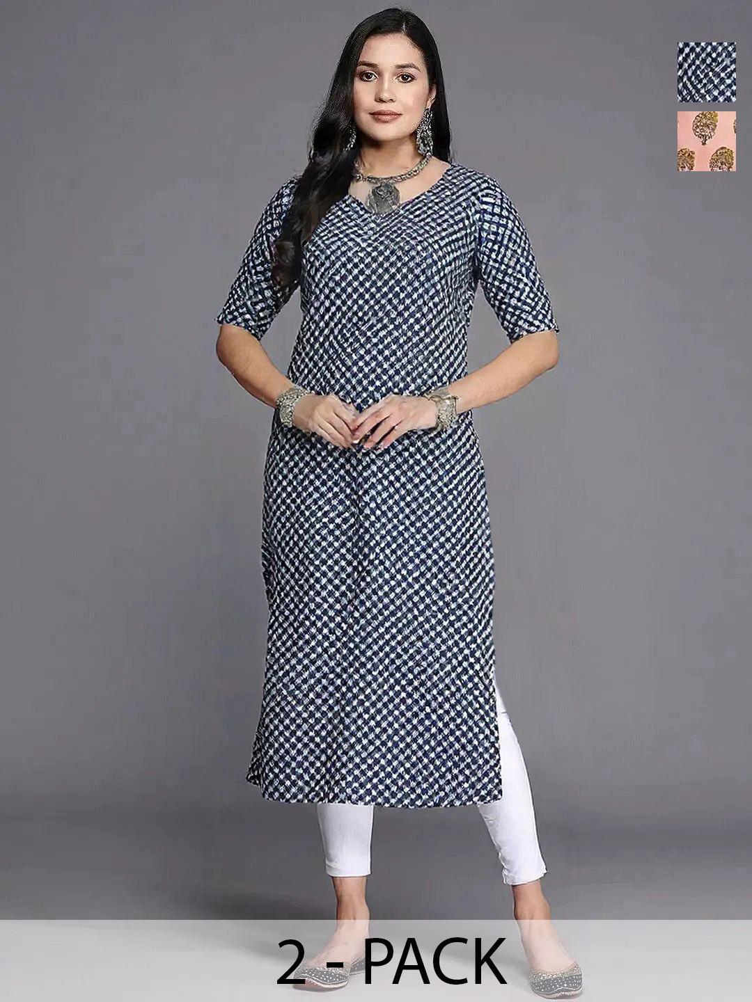 Buy Anouk Rustic Selection Of 2 Women Ethnic Motifs Printed Straight ...