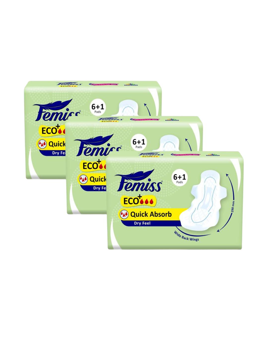 Buy Femiss Set Of 3 Eco++ Trifold Heavy Flow Rash Free Pads Xl 7 Pads ...