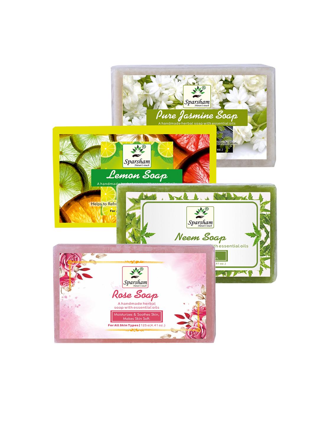 Buy SPARSHAM NATURE'S TOUCH Pack Of 4 Natural Jasmine & Neem Soaps 125 ...