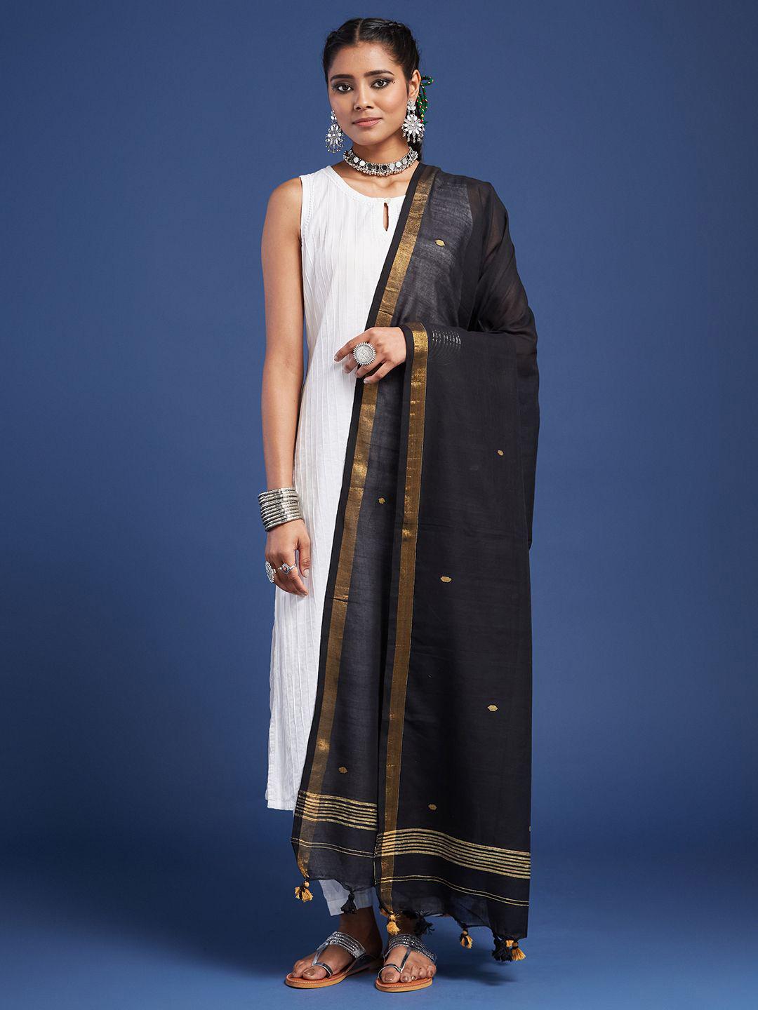 Buy Taavi Floral Woven Design Cotton Dupatta - Dupatta for Women ...