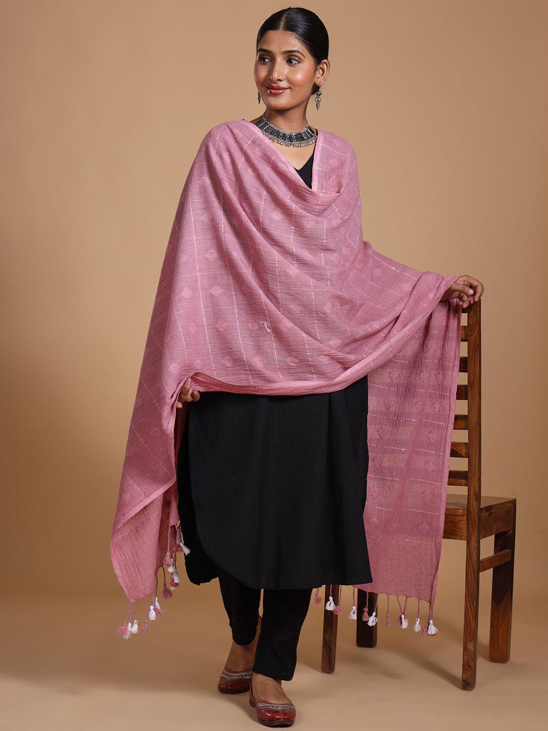 Buy Taavi Buti Woven Legacy Work Pure Cotton Dupatta - Dupatta for ...