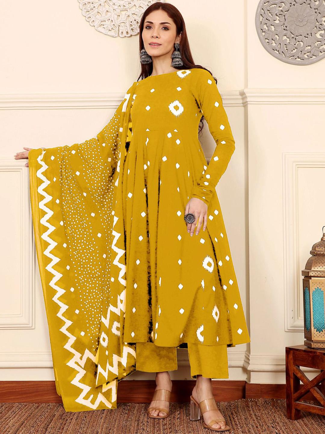 Buy Anni Designer Women Geometric Printed Kurta With Trousers & With ...