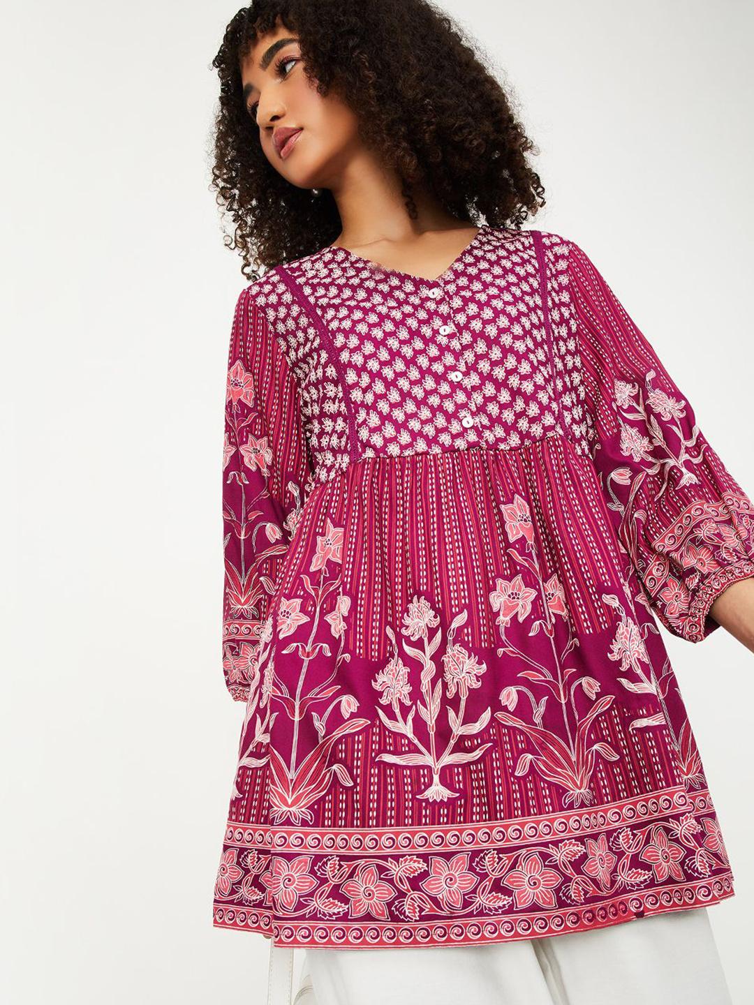 Buy Max Printed Women Ethnic Print Printed Tunic - Tunics for Women ...