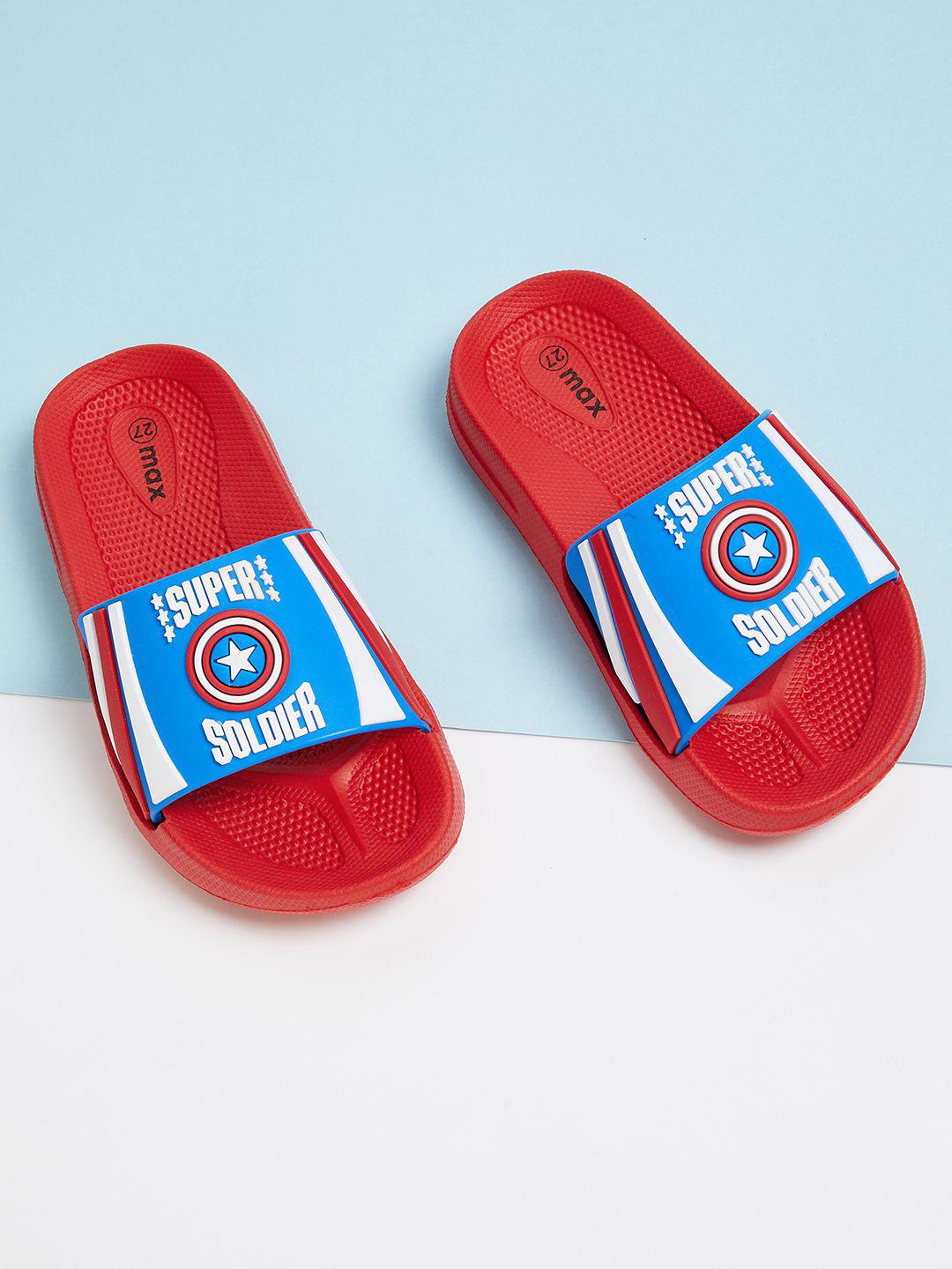 Buy Max Boys Captain America Printed Sliders - Flip Flops for Boys ...