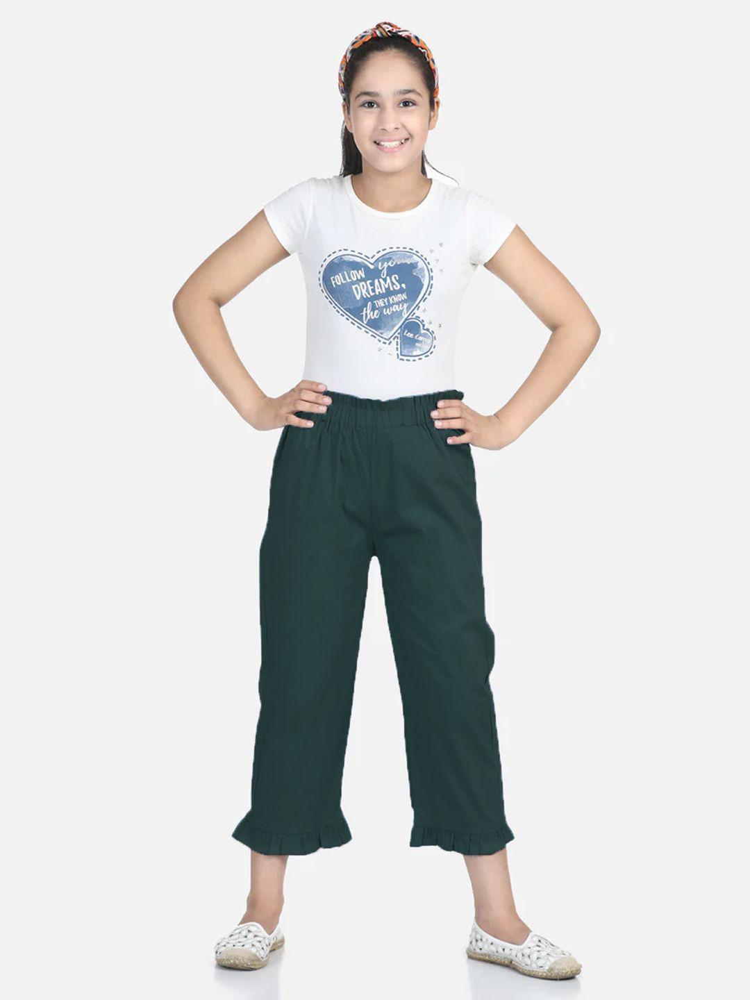 Buy Cutiekins Girls Solid Mid Rise Casual Regular Capri - Capris for ...