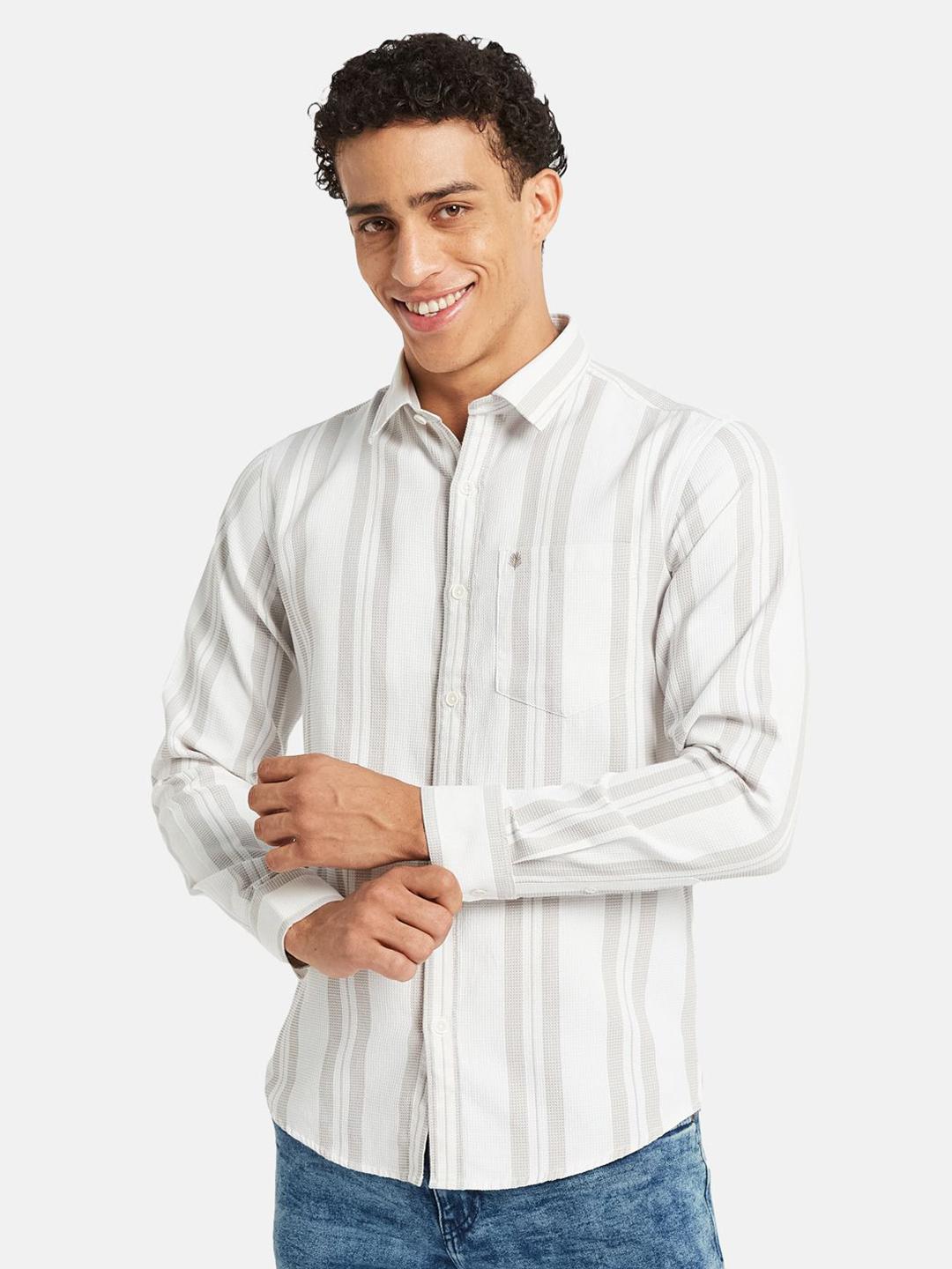 Buy METTLE Men Vertical Striped Spread Collar Cotton Casual Shirt - Shirts for Men 34743124 | Myntra