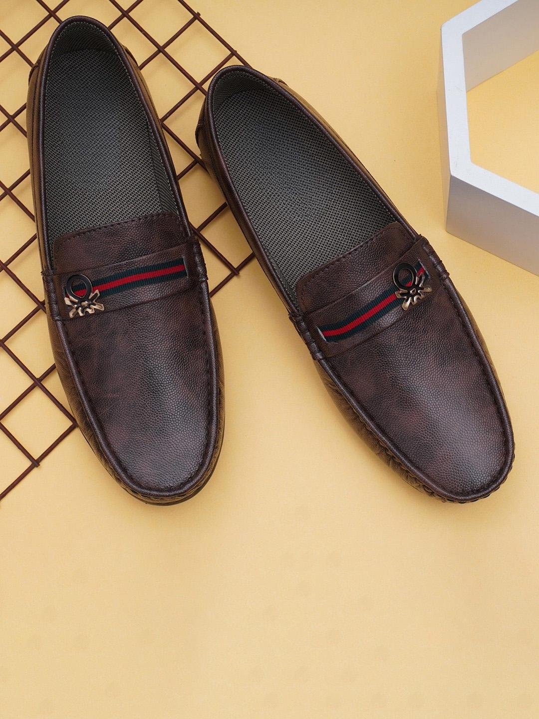 Buy FUNNY FIRE Men Solid Leather Everyday Loafers - Casual Shoes for ...