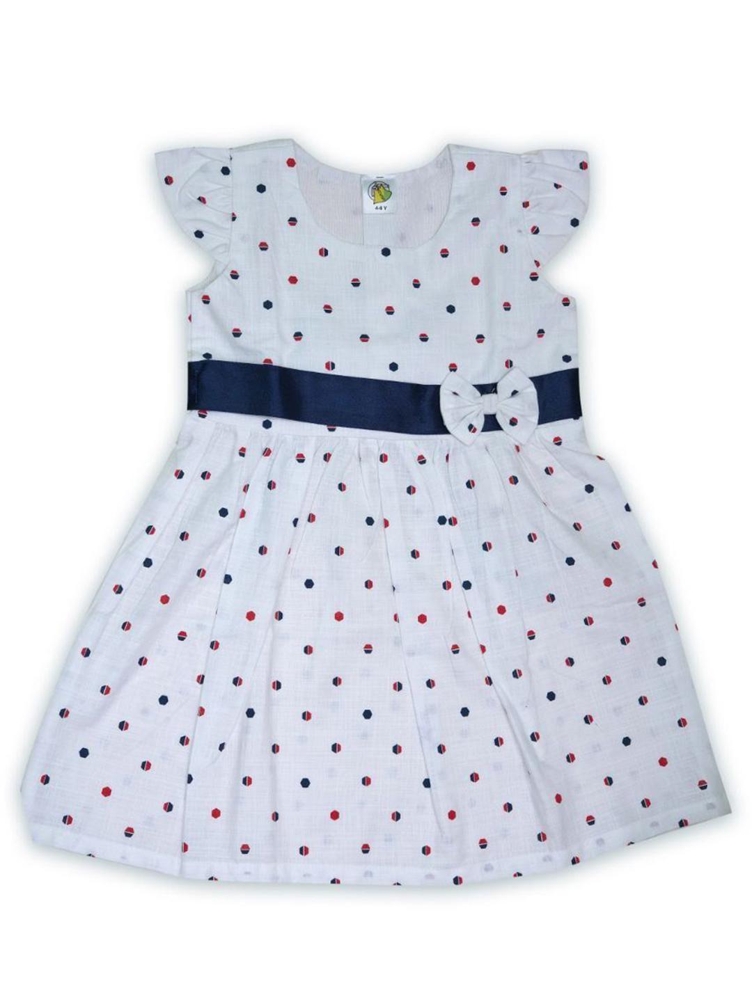 Buy VAVA Creation Girls Polka Dot Printed Cap Sleeves Fit & Flare Pure ...