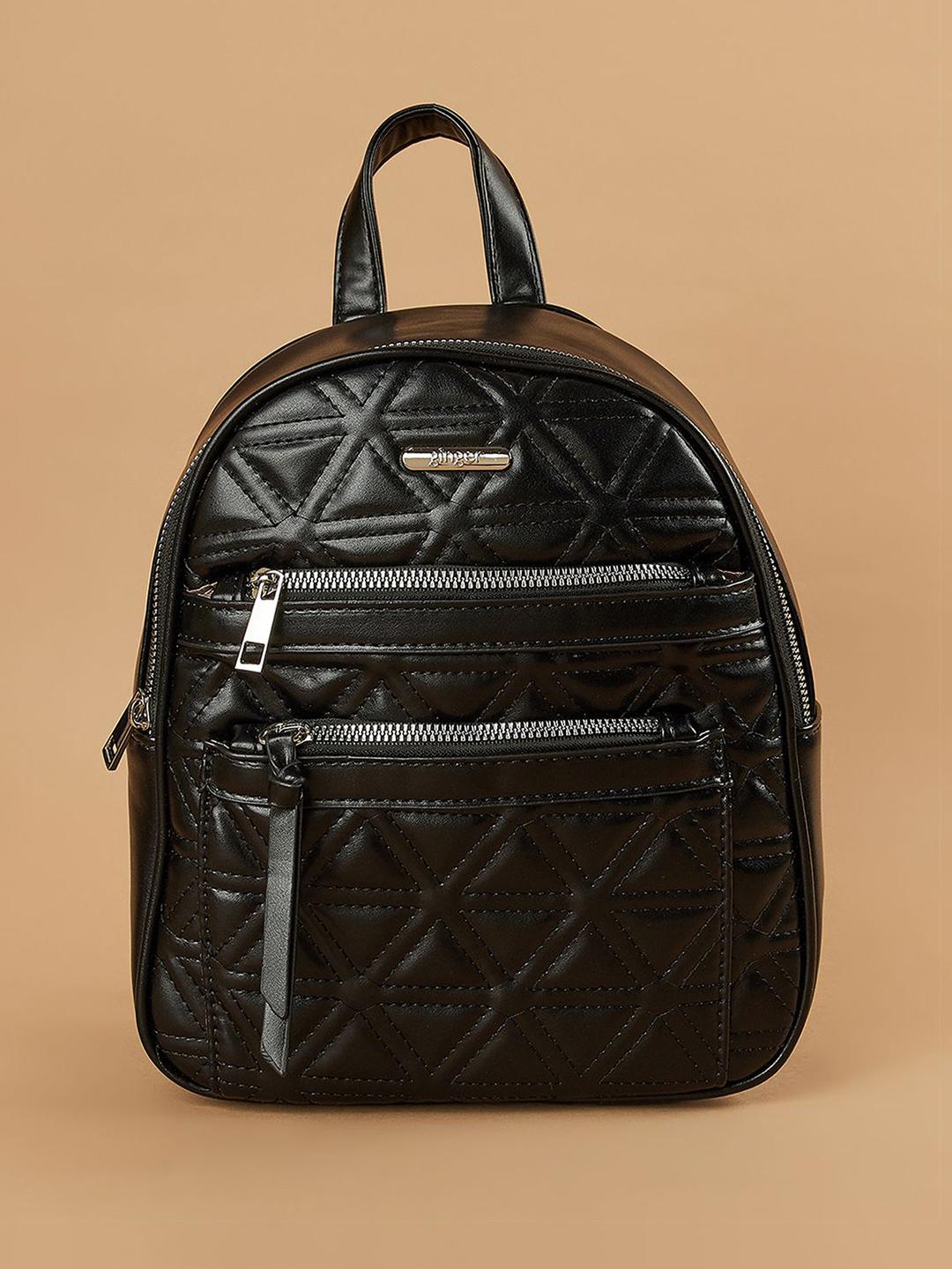 Buy Ginger By Lifestyle Women Textured Solid Backpack - Backpacks for ...