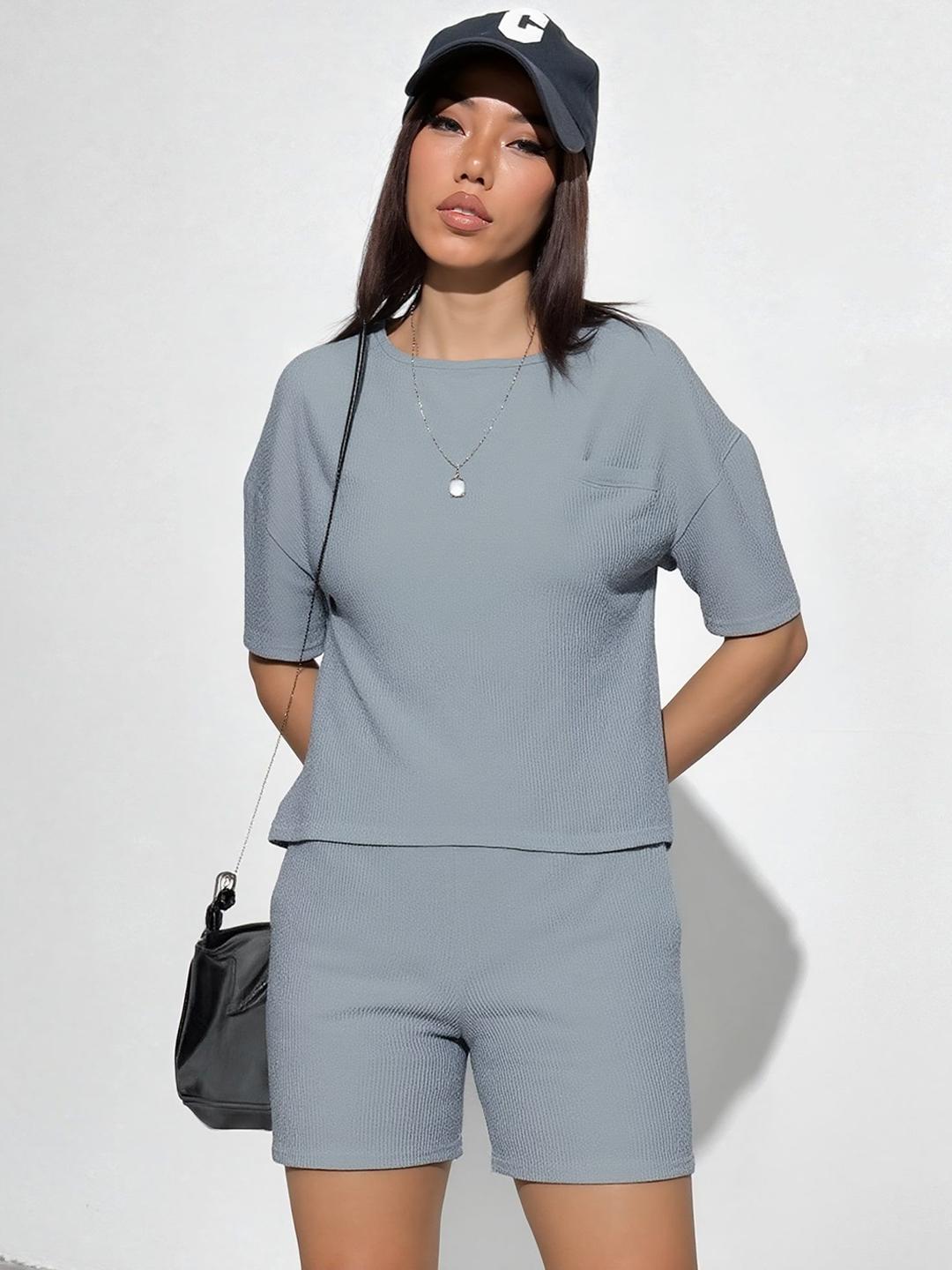 Buy DressBerry Round Neck T Shirt With Short Co Ords - Co Ords for ...