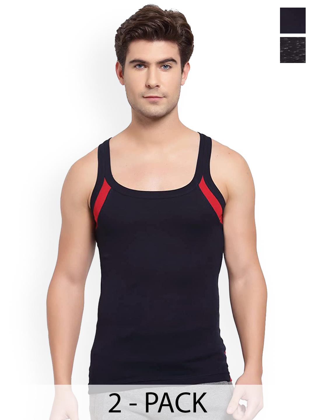 Buy Sporto By Macho Men Pack Of 2 Combed Cotton Gym Vest - Innerwear ...