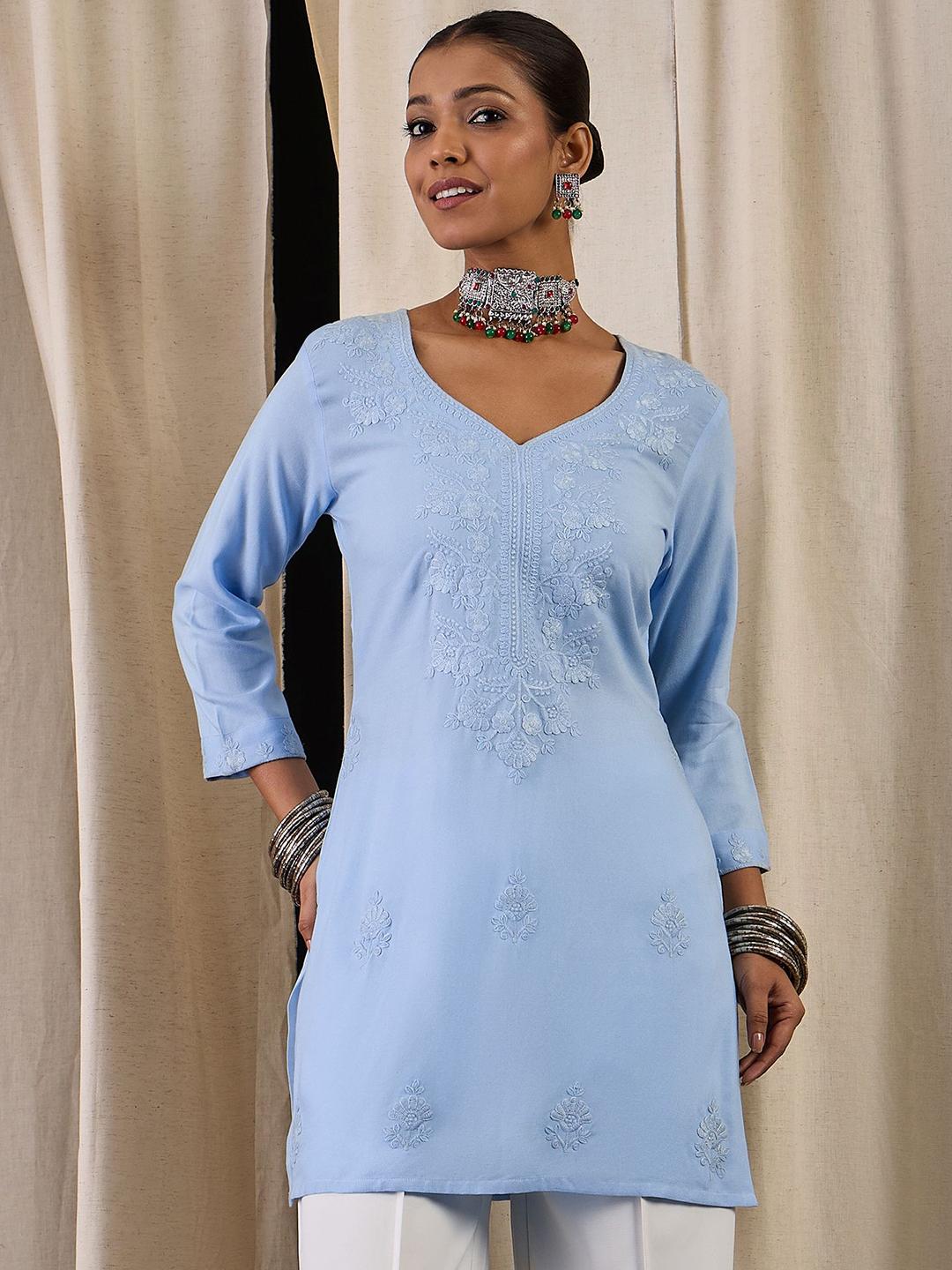Buy Anouk Women Ethnic Motifs Embroidered Thread Work Thread Work Short ...