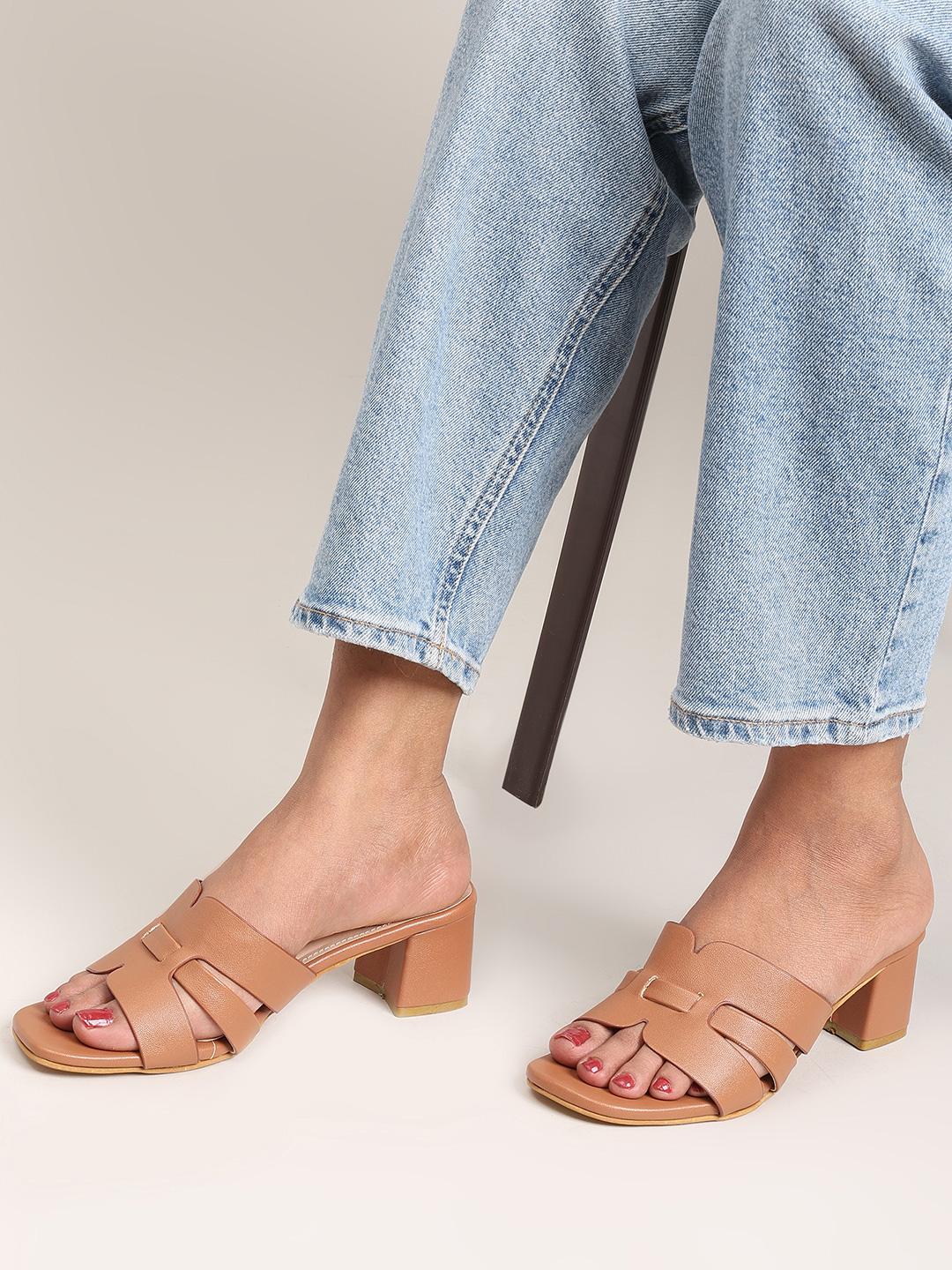 Buy Nysah Leather Comfort Sandals With Laser Cuts - Heels for Women ...