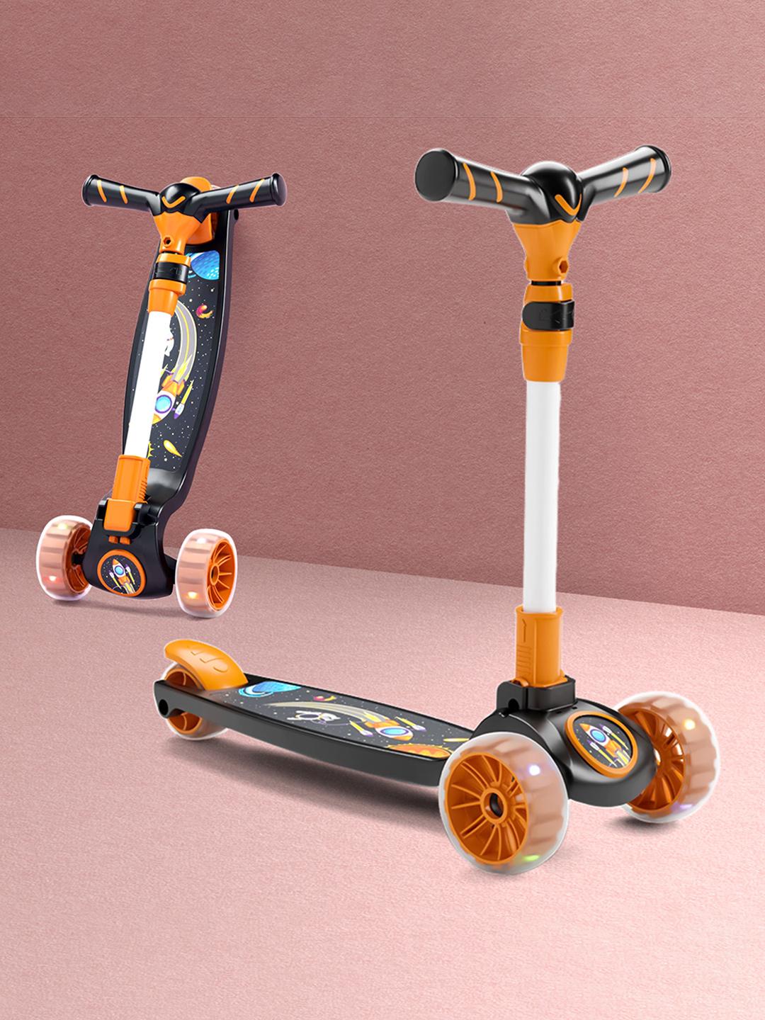 Buy Aditi Toys Kids Printed Go Rider 3 Wheel LED Kick Scooter Vehicle ...