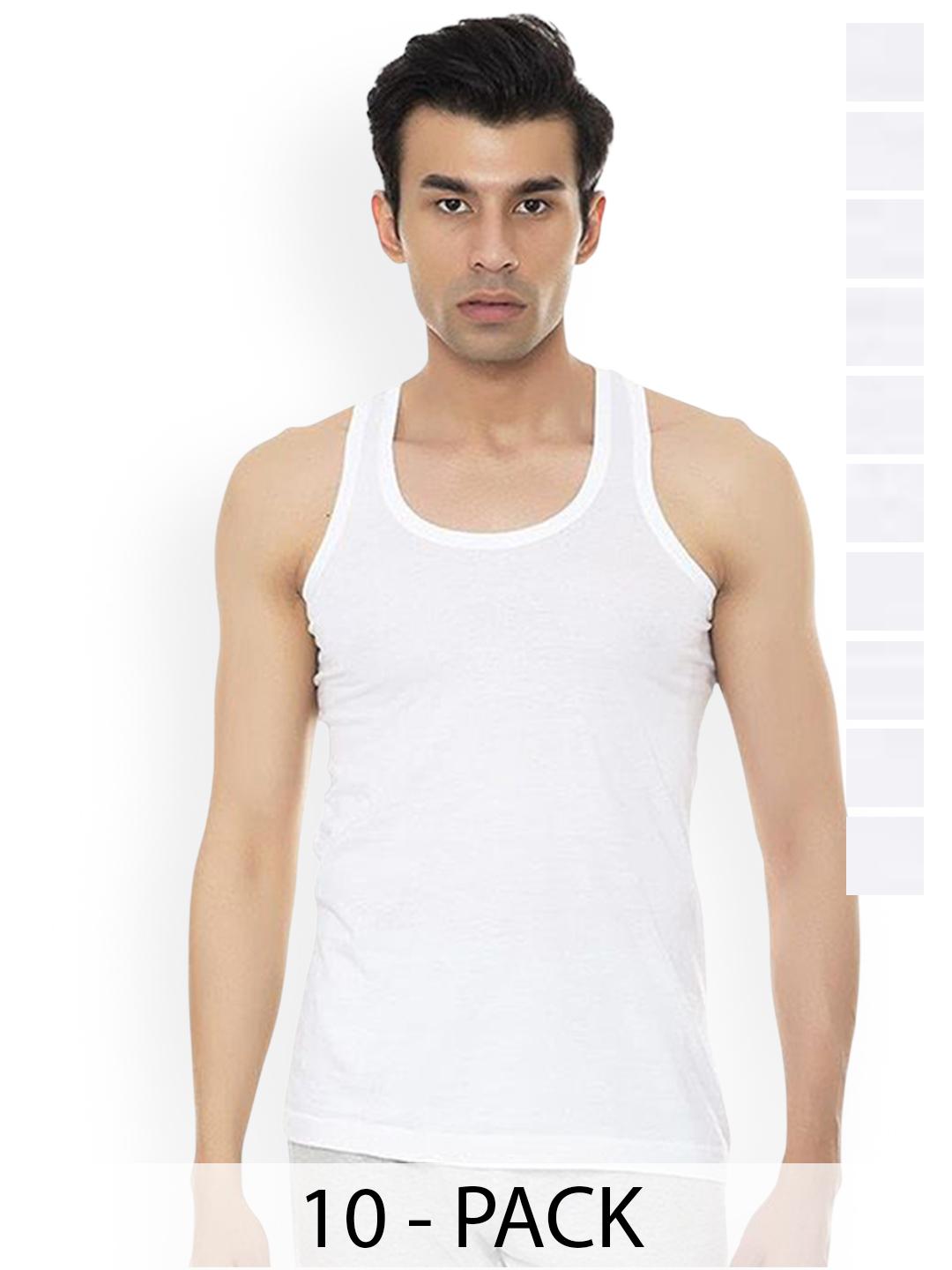 Buy AMUL COMFY Men Pack Of 10 Pure Cotton Basic Vest - Innerwear Vests ...