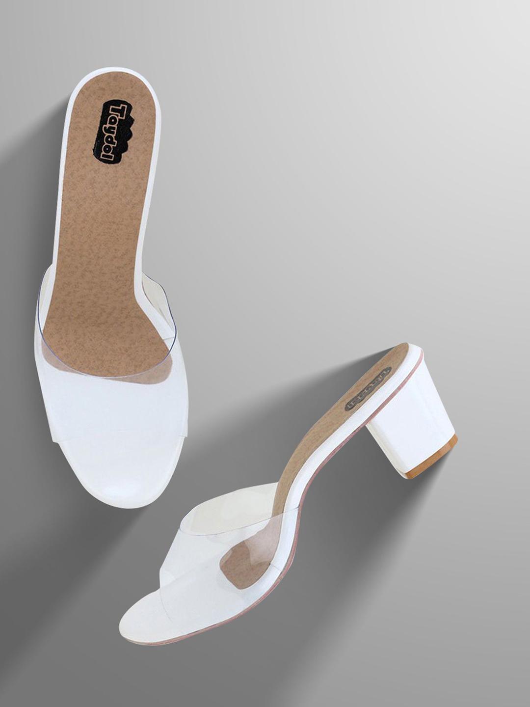 Buy TAYDOL Women Open Toe Open Back Block Sandals - Heels for Women ...