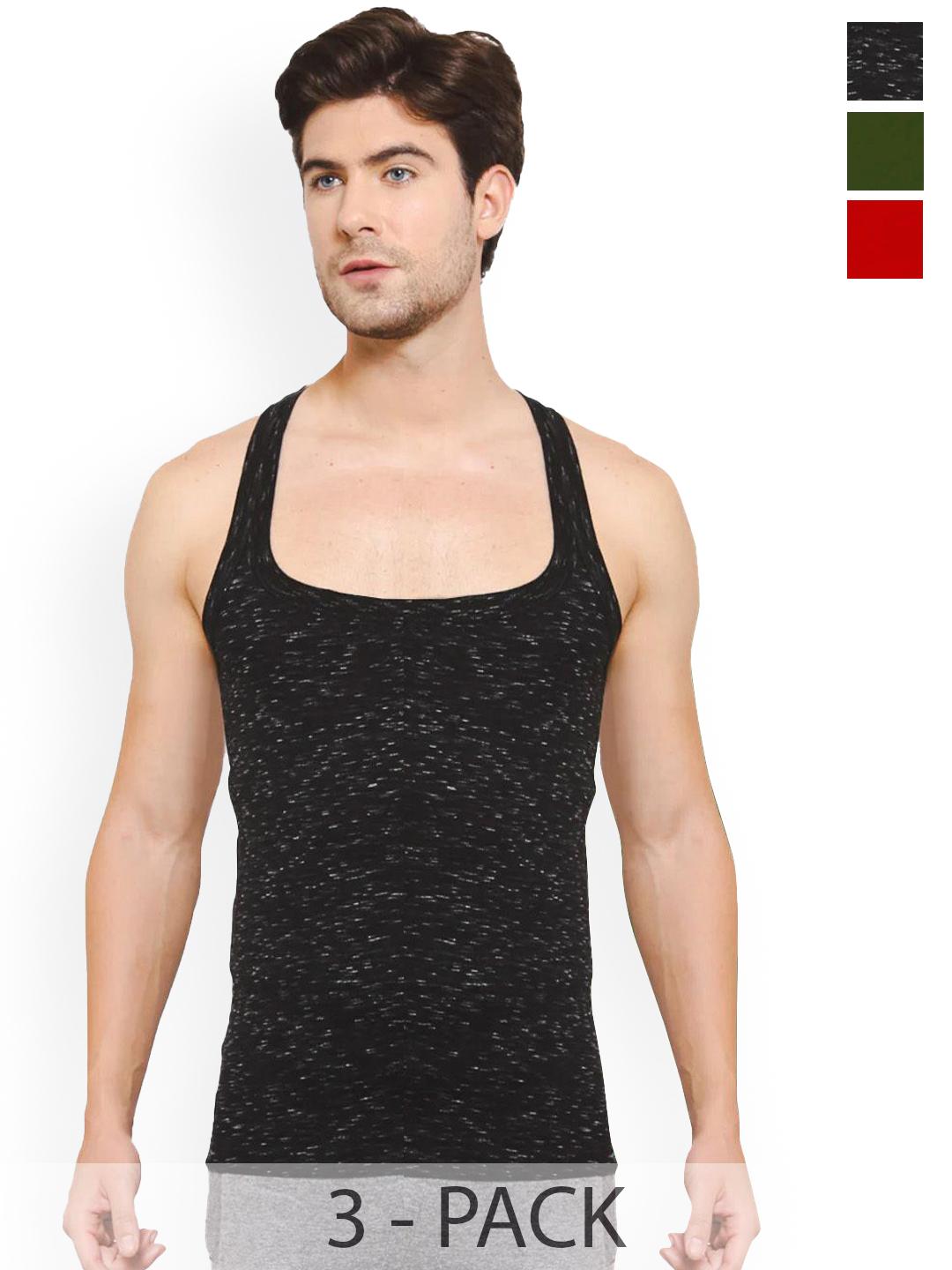 Buy Sporto By Macho Pack Of 3 Combed Cotton Square Neck Gym Vests ...
