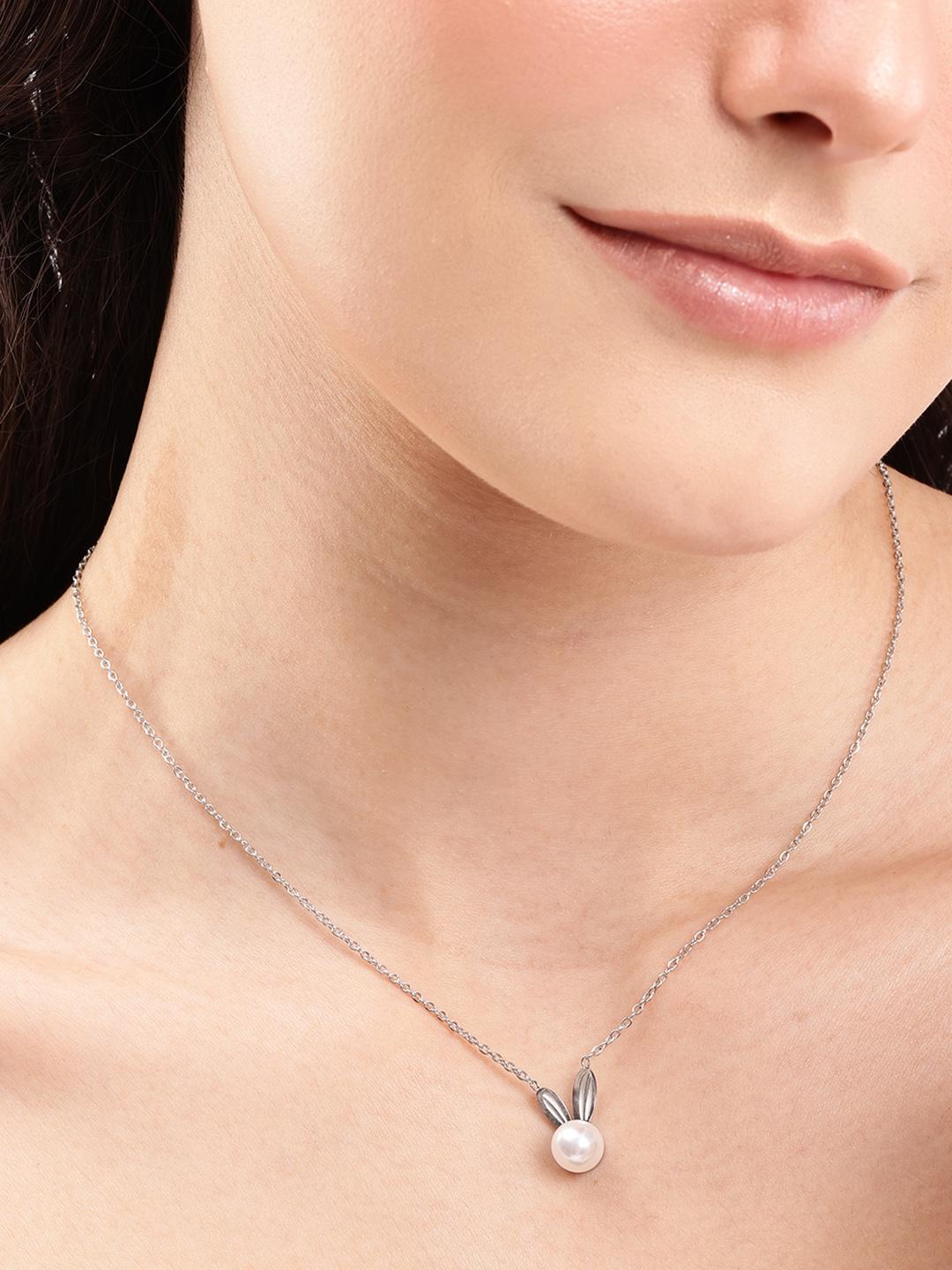Buy DressBerry Minimal Pearl Studded Chain - Necklace And Chains for ...
