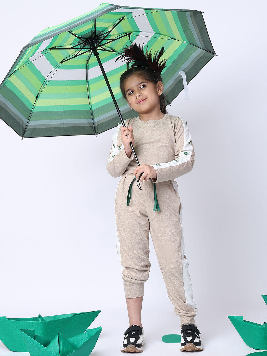 Buy Baawri Girls Round Neck Colourblocked Pure Cotton Top With Trousers ...