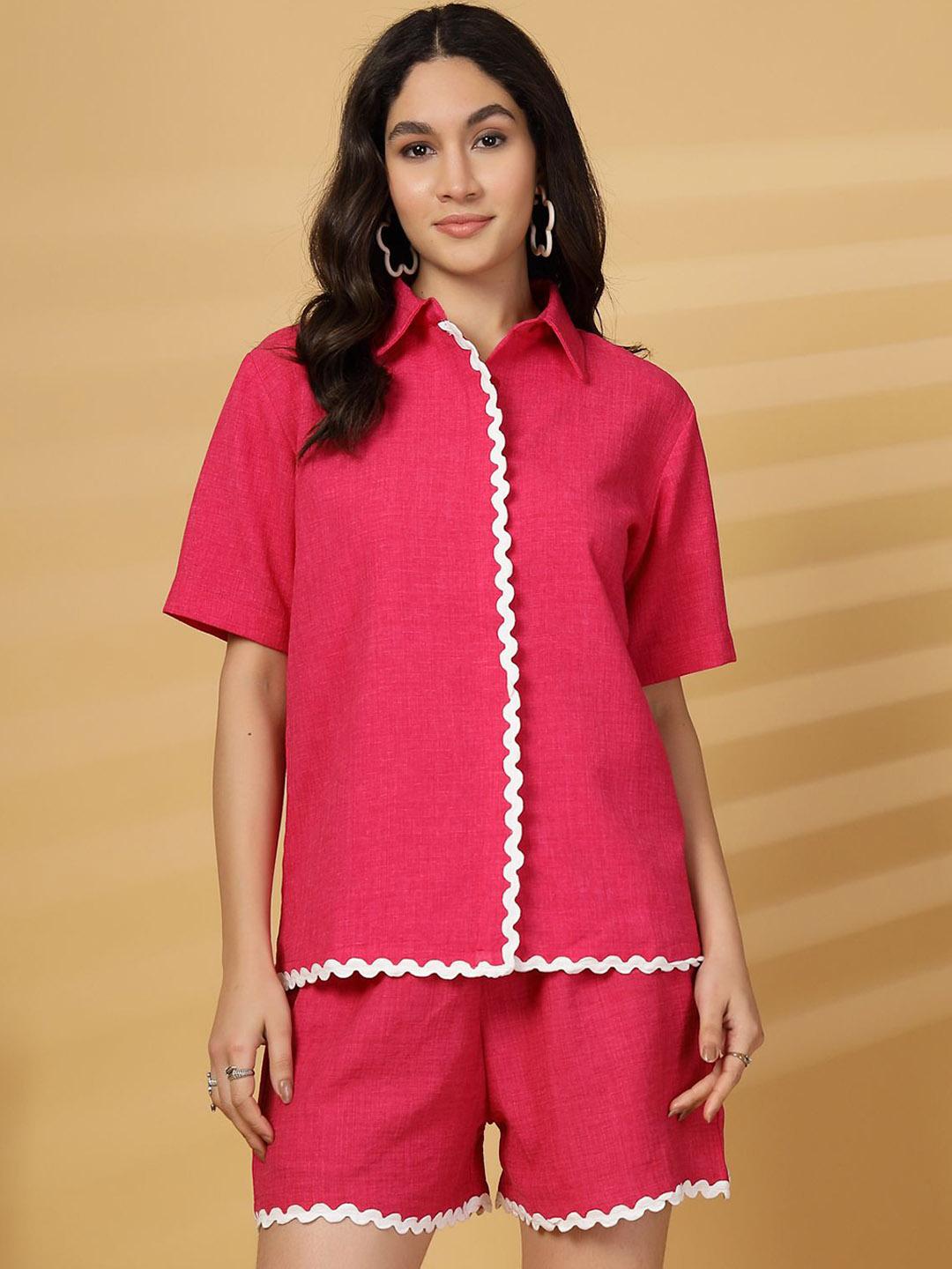 Buy PlusS Short Sleeves Pure Cotton Shirt With Shorts - Co Ords for ...
