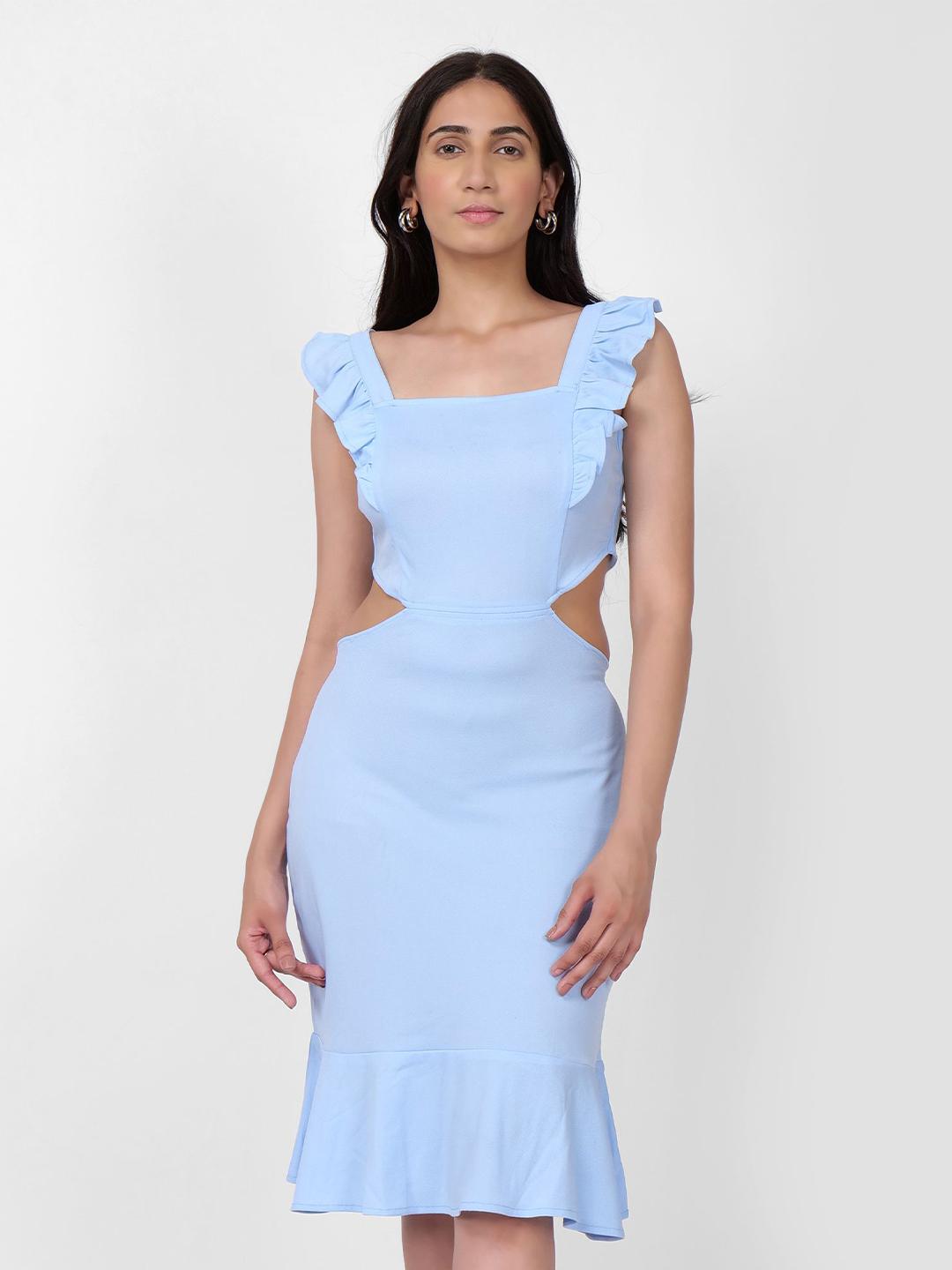 Buy ADV FASHION WEAR Flutter Sleeve Sheath Dress - Dresses for Women ...